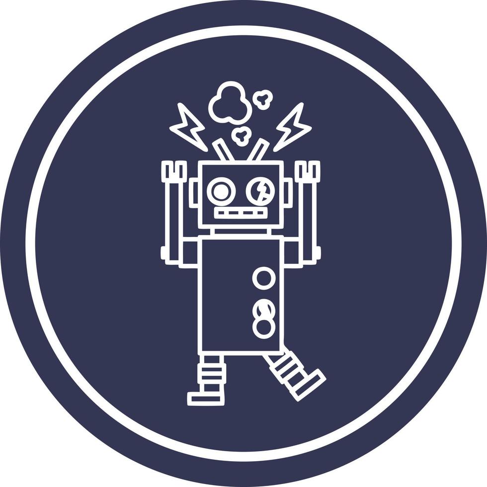 Malfunctioning Robot Circular Icon 10039667 Vector Art At Vecteezy
