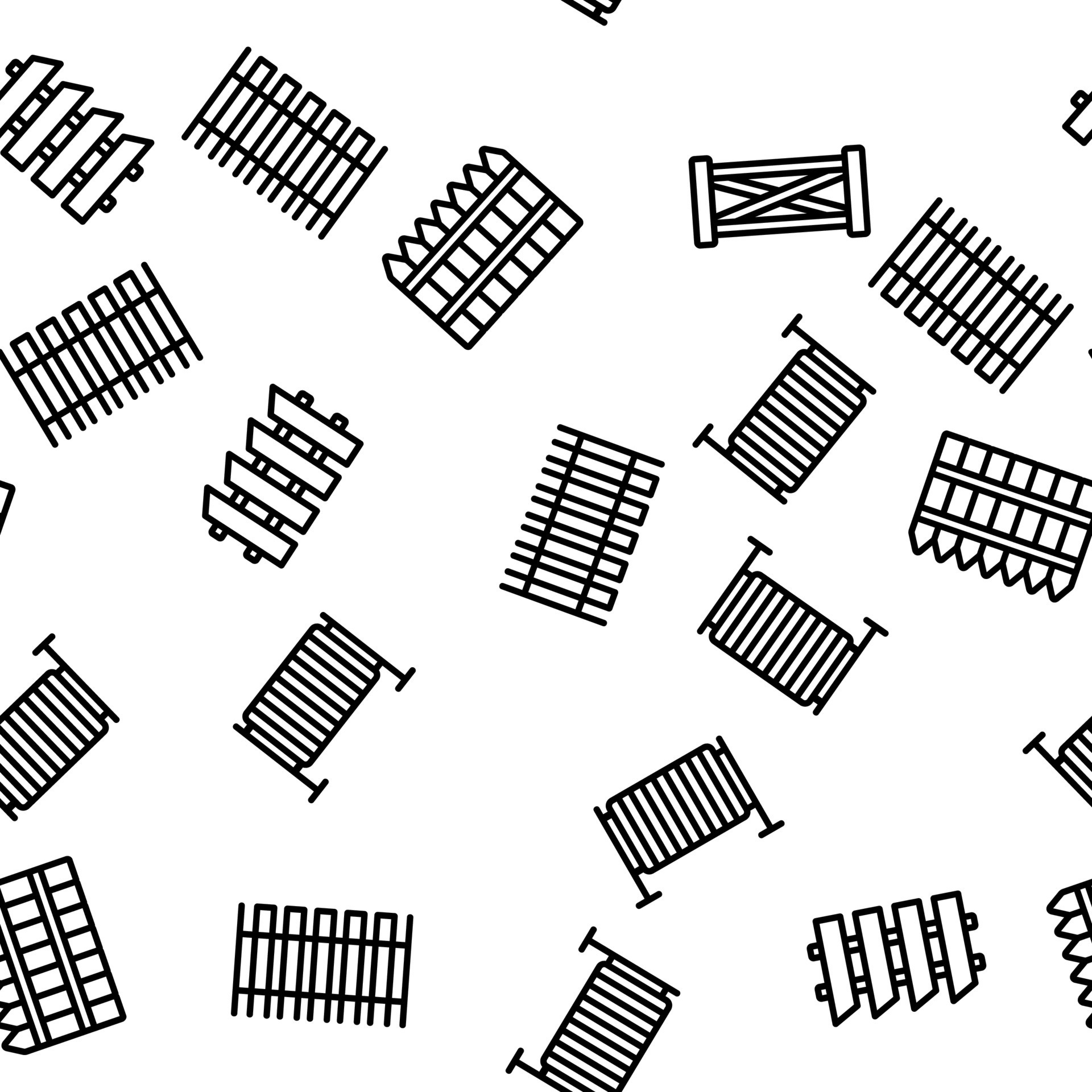 Fence Construction Vector Seamless Pattern 10042627 Vector Art At Vecteezy