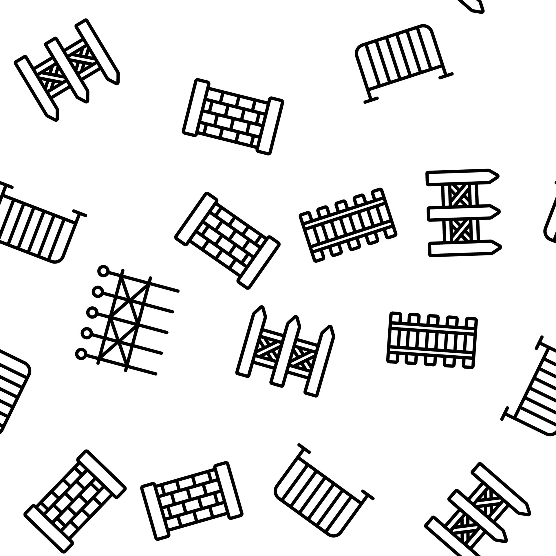 Fence Construction Vector Seamless Pattern 10042630 Vector Art At Vecteezy