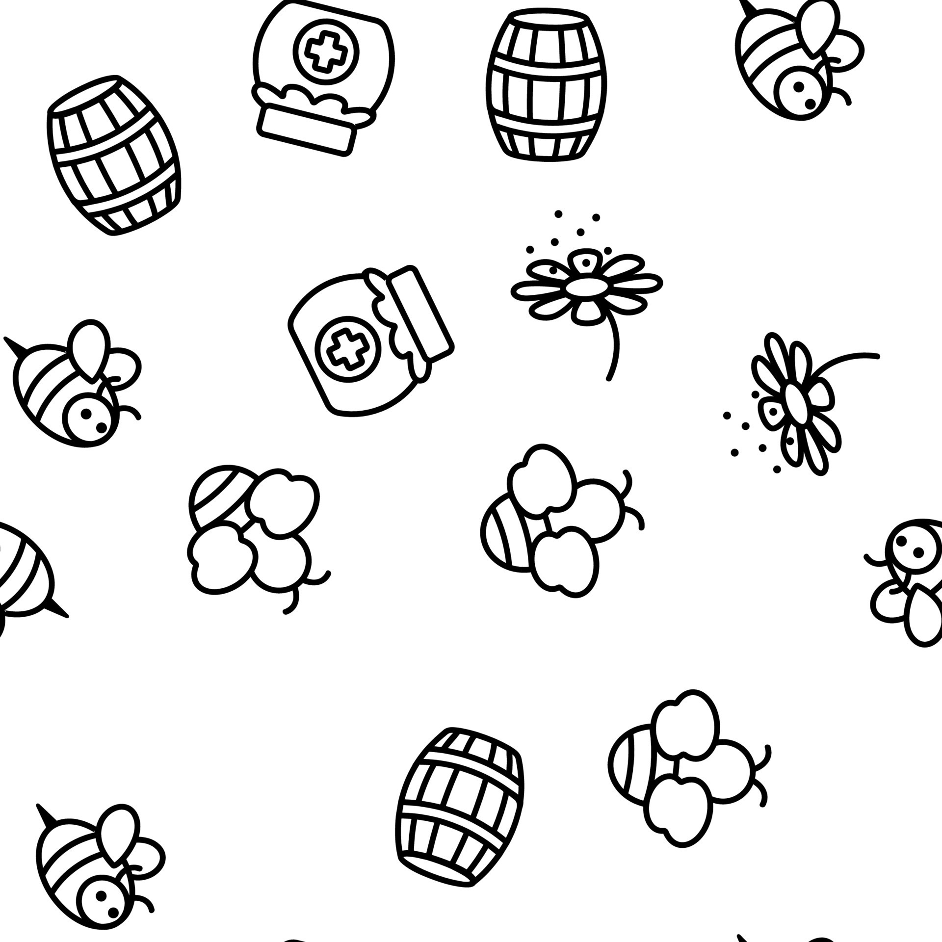 Bee And Honey Vector Seamless Pattern 10043044 Vector Art At Vecteezy