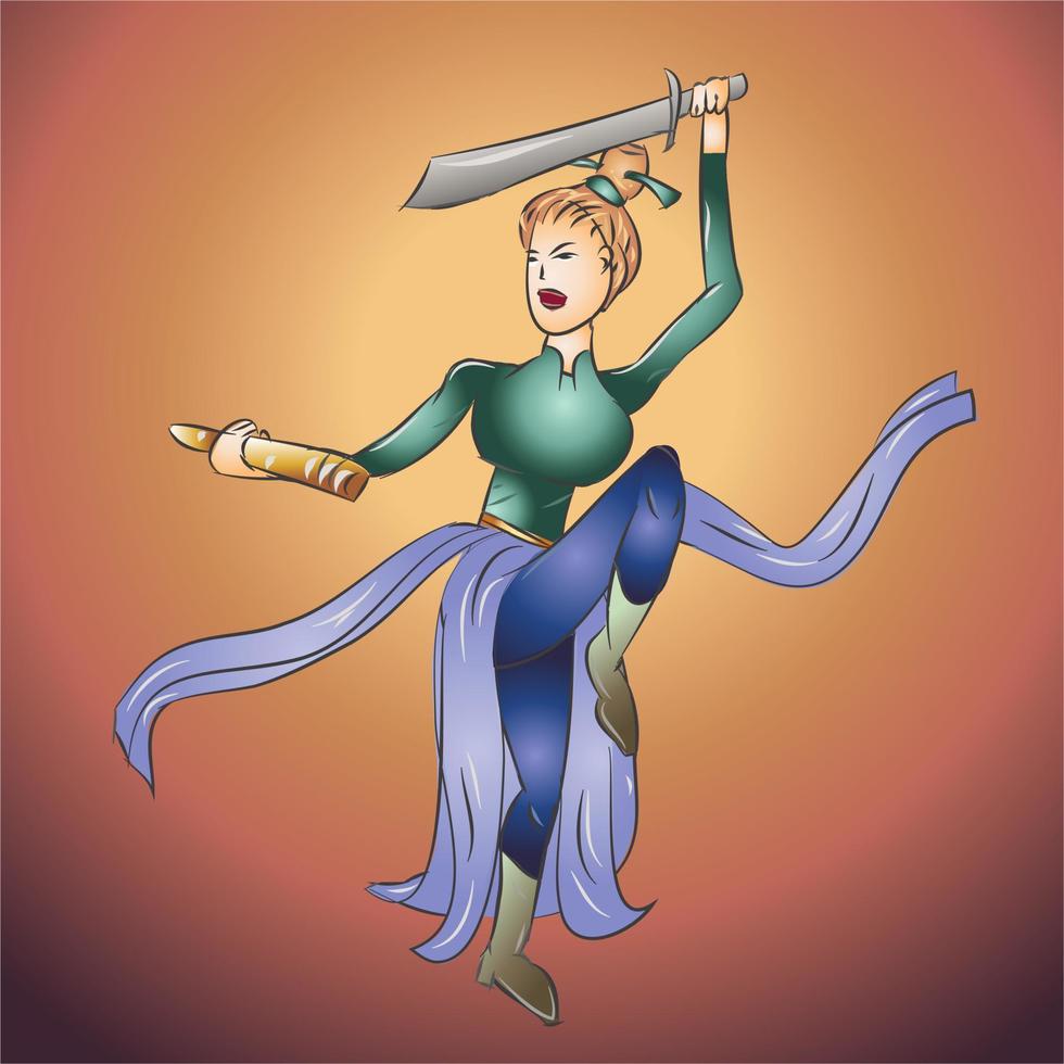 Female Warrior Illustration 10044329 Vector Art at Vecteezy