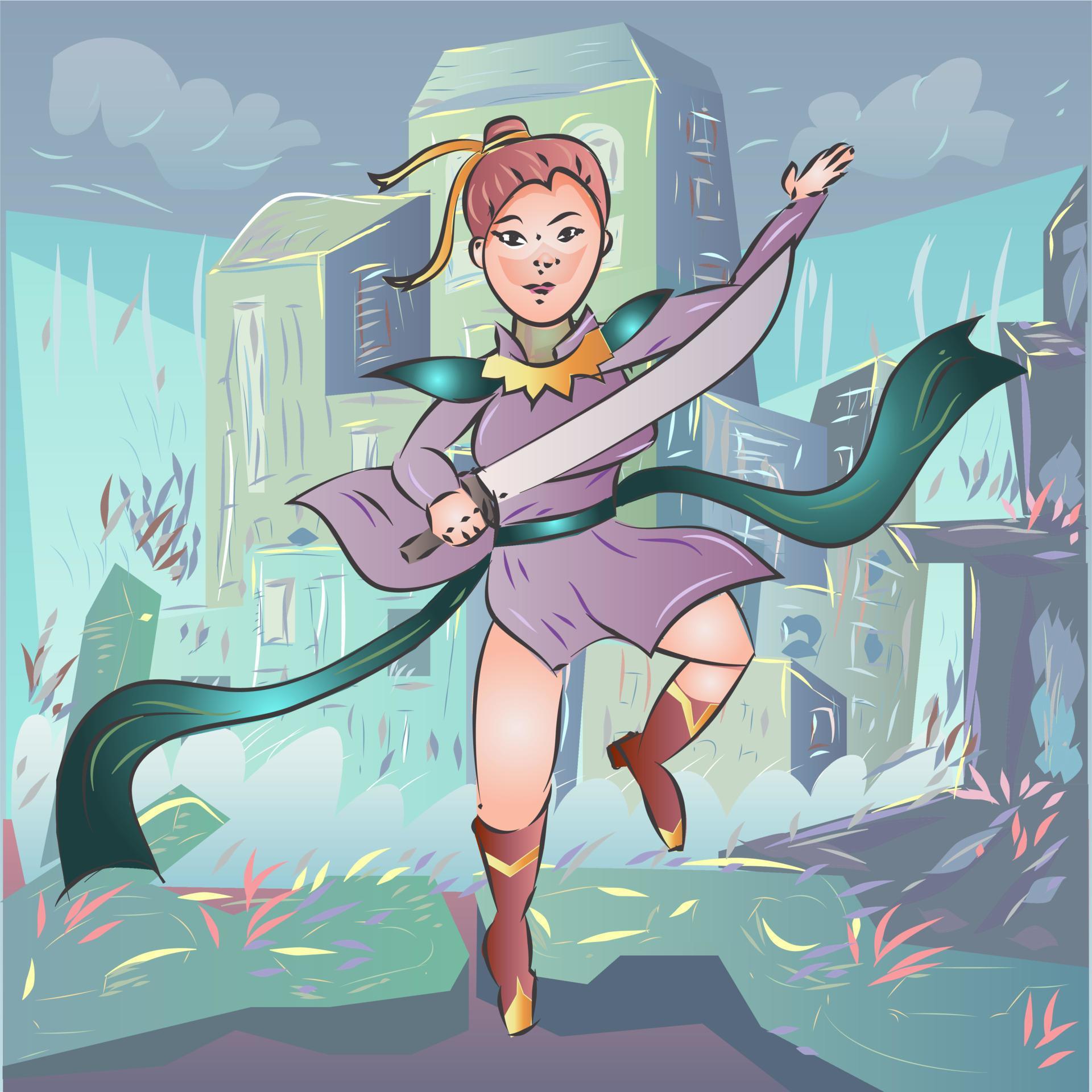 Female Warrior Illustration 10044334 Vector Art at Vecteezy