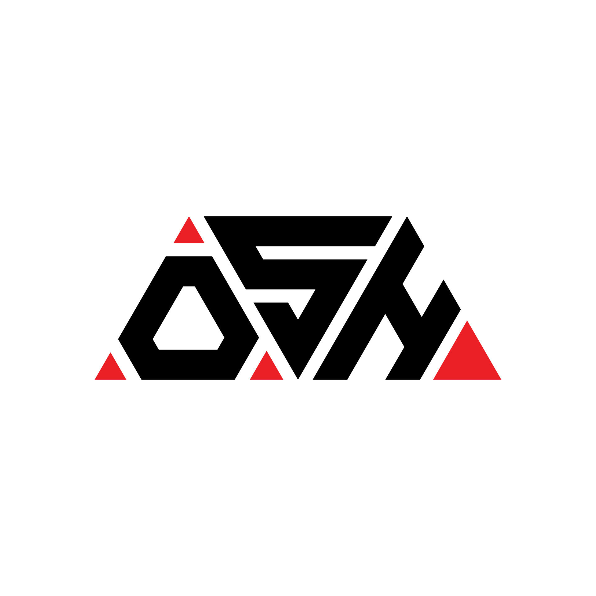 OSH triangle letter logo design with triangle shape. OSH triangle logo ...
