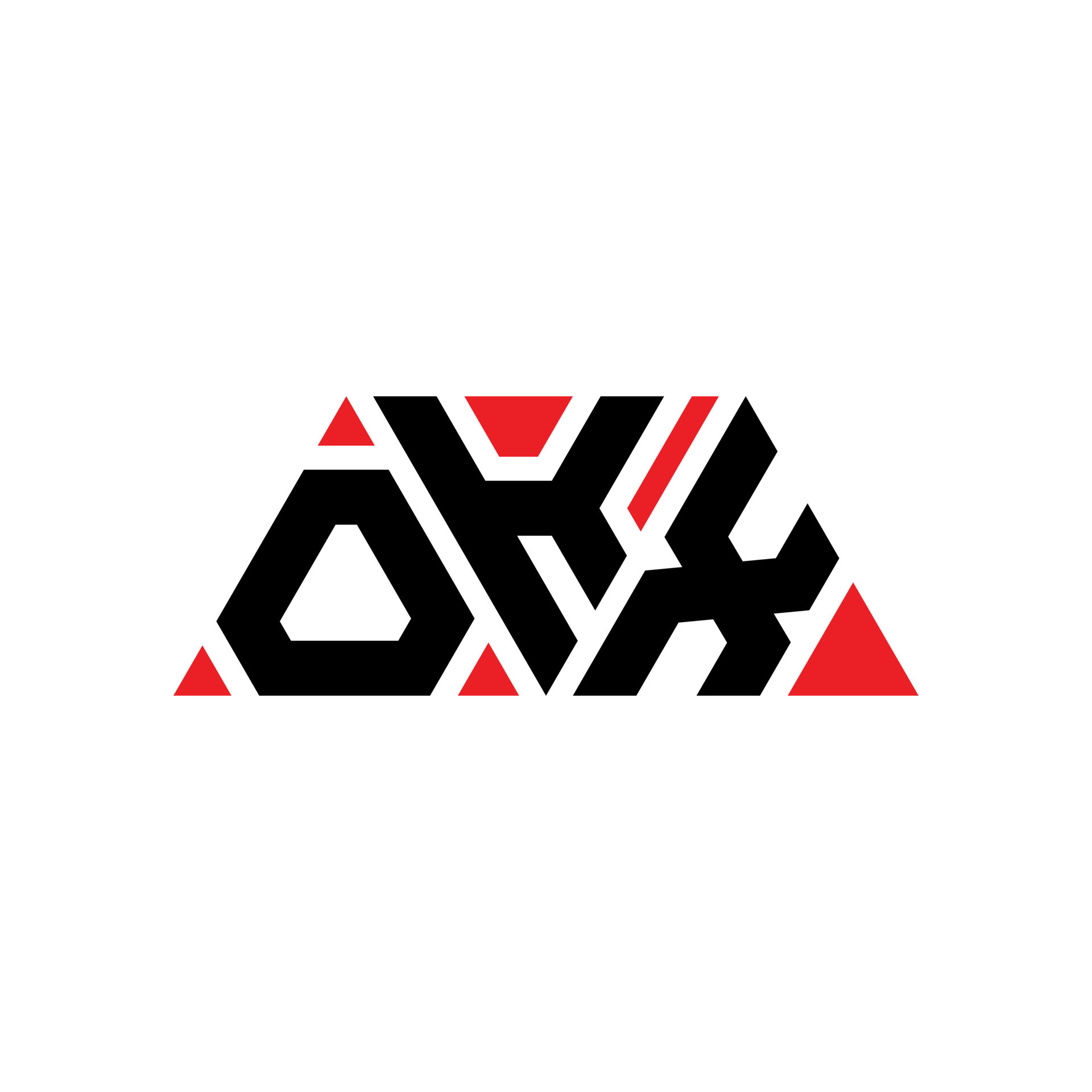 diseño de logotipo de letra triangular okx con forma de triángulo. monograma de diseño del ...