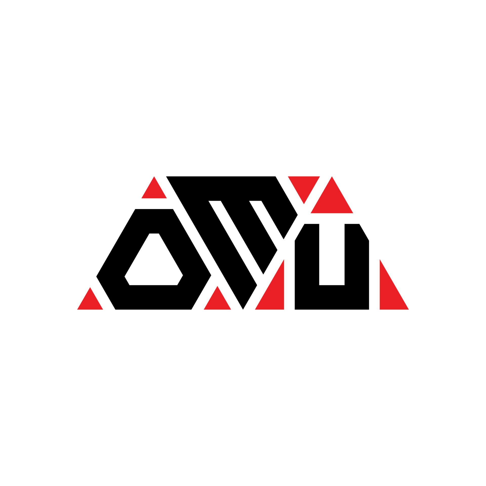 OMU triangle letter logo design with triangle shape. OMU triangle logo design monogram. OMU ...