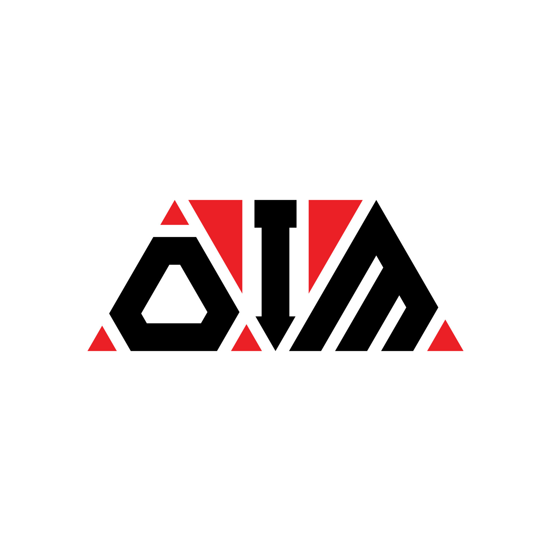 diseño de logotipo de letra triangular oim con forma de triángulo. monograma de diseño del ...