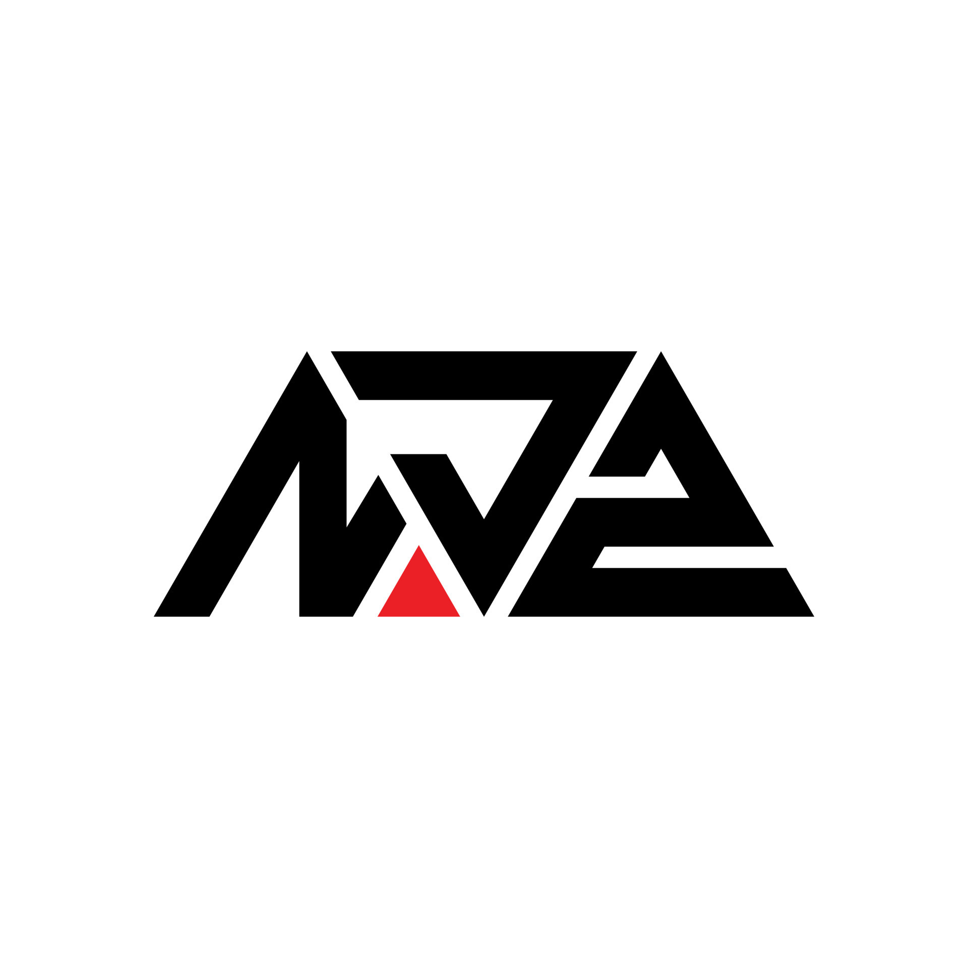diseño de logotipo de letra triangular njz con forma de triángulo. monograma de diseño del ...