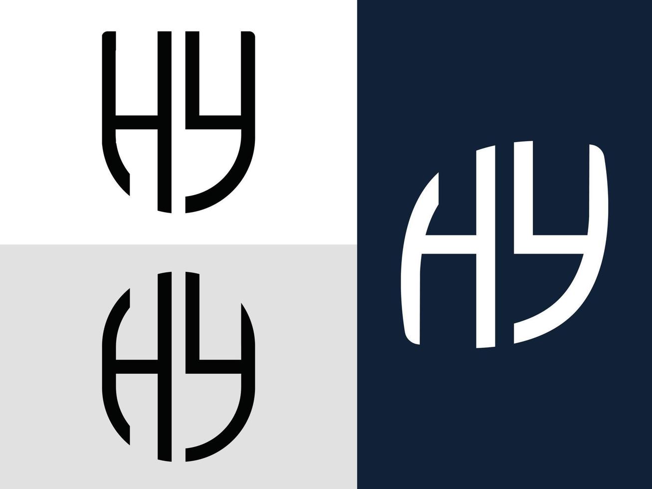 Creative Initial Letters HY Logo Designs Bundle. 10048217 Vector Art at Vecteezy