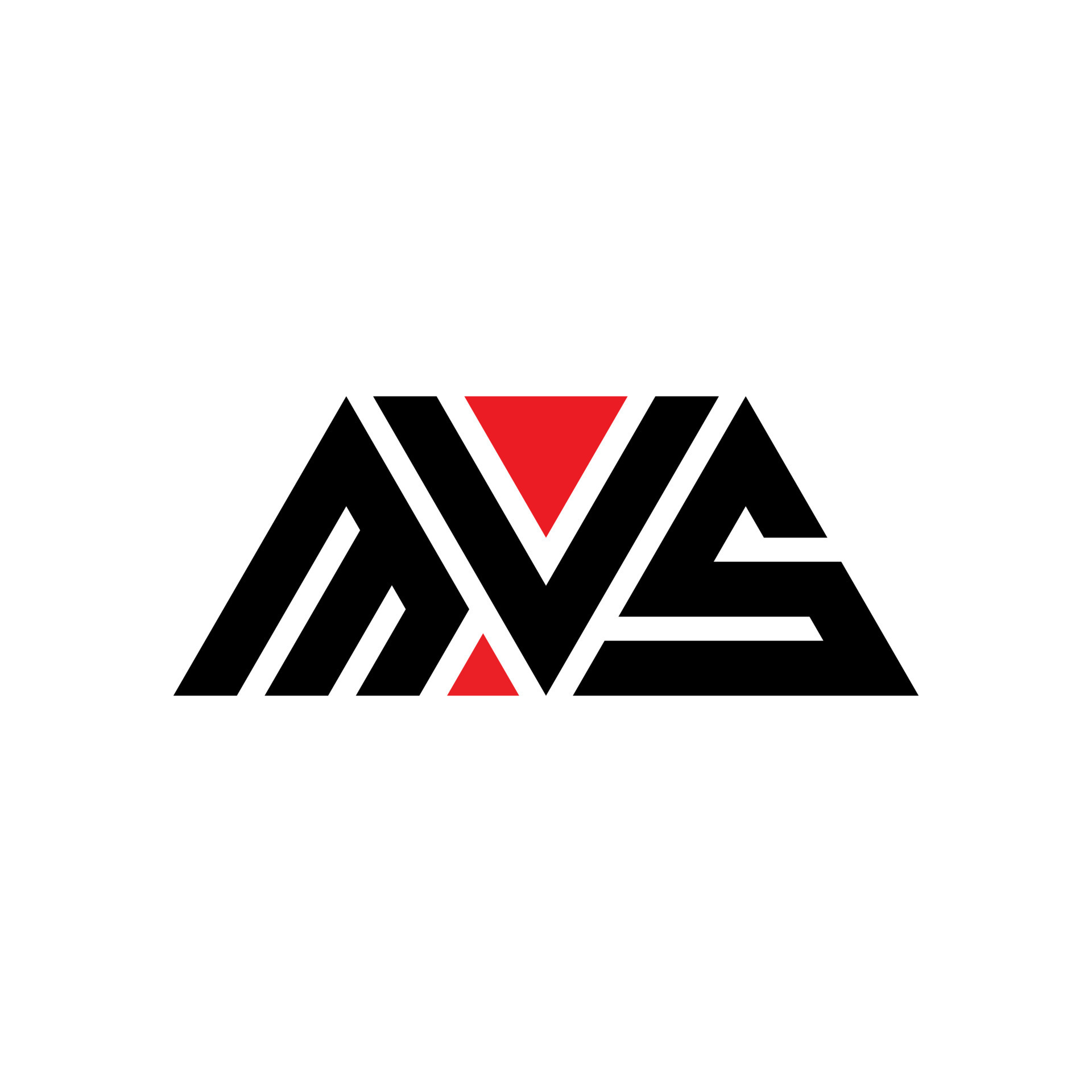 Diseño de logotipo de letra triangular mvs con forma de triángulo. monograma de diseño del ...