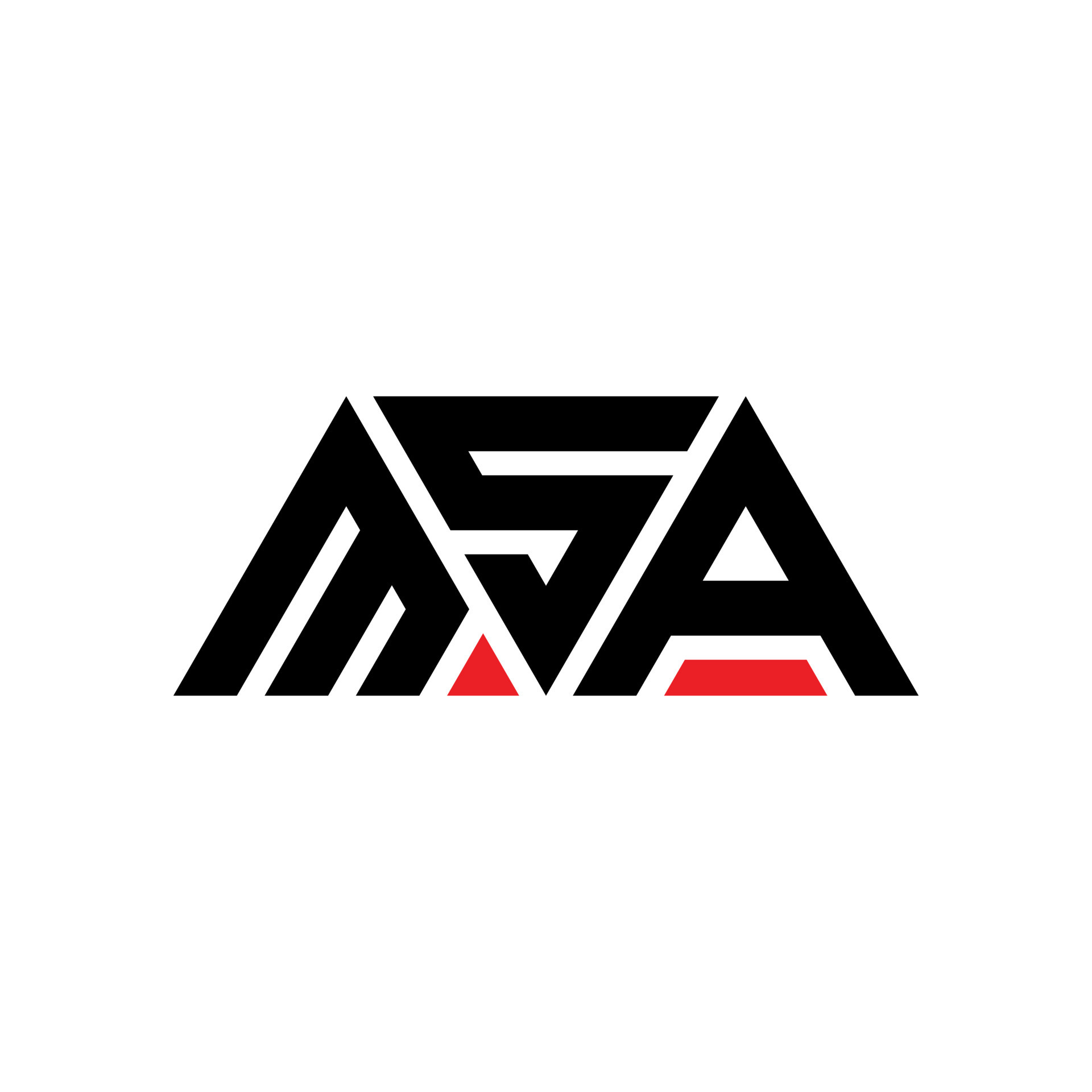 MSA triangle letter logo design with triangle shape. MSA triangle logo ...