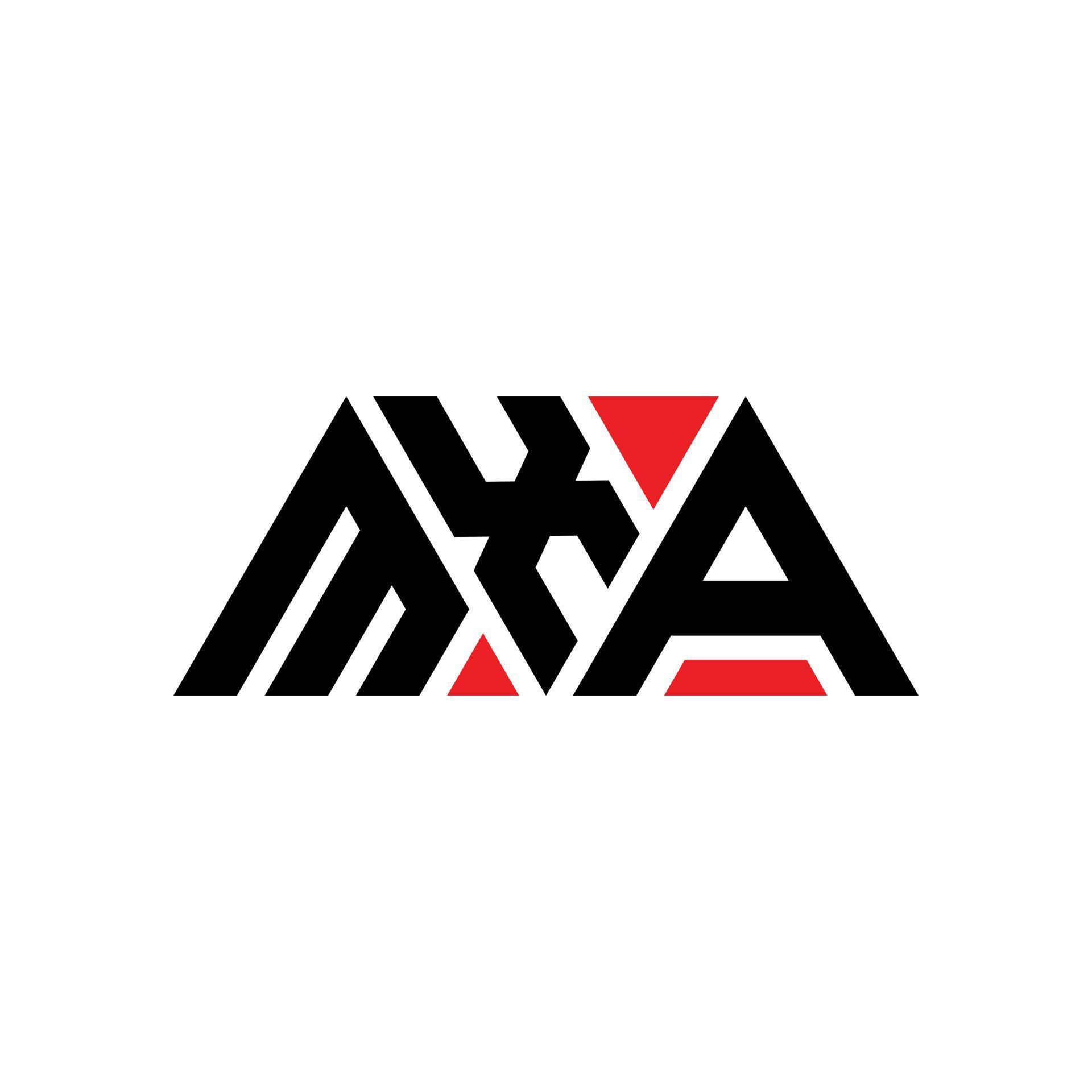 diseño de logotipo de letra triangular mxa con forma de triángulo. monograma de diseño de ...