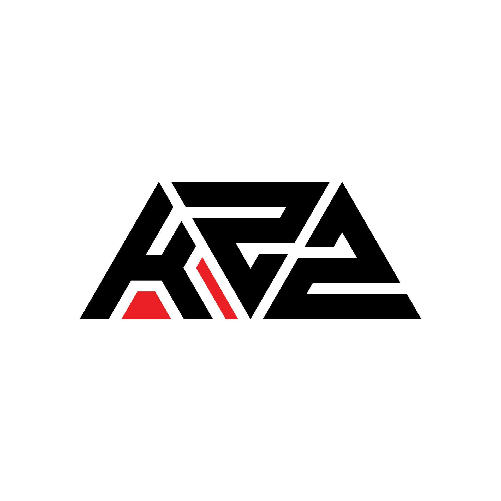 KZZ triangle letter logo design with triangle shape. KZZ triangle logo design monogram. KZZ ...