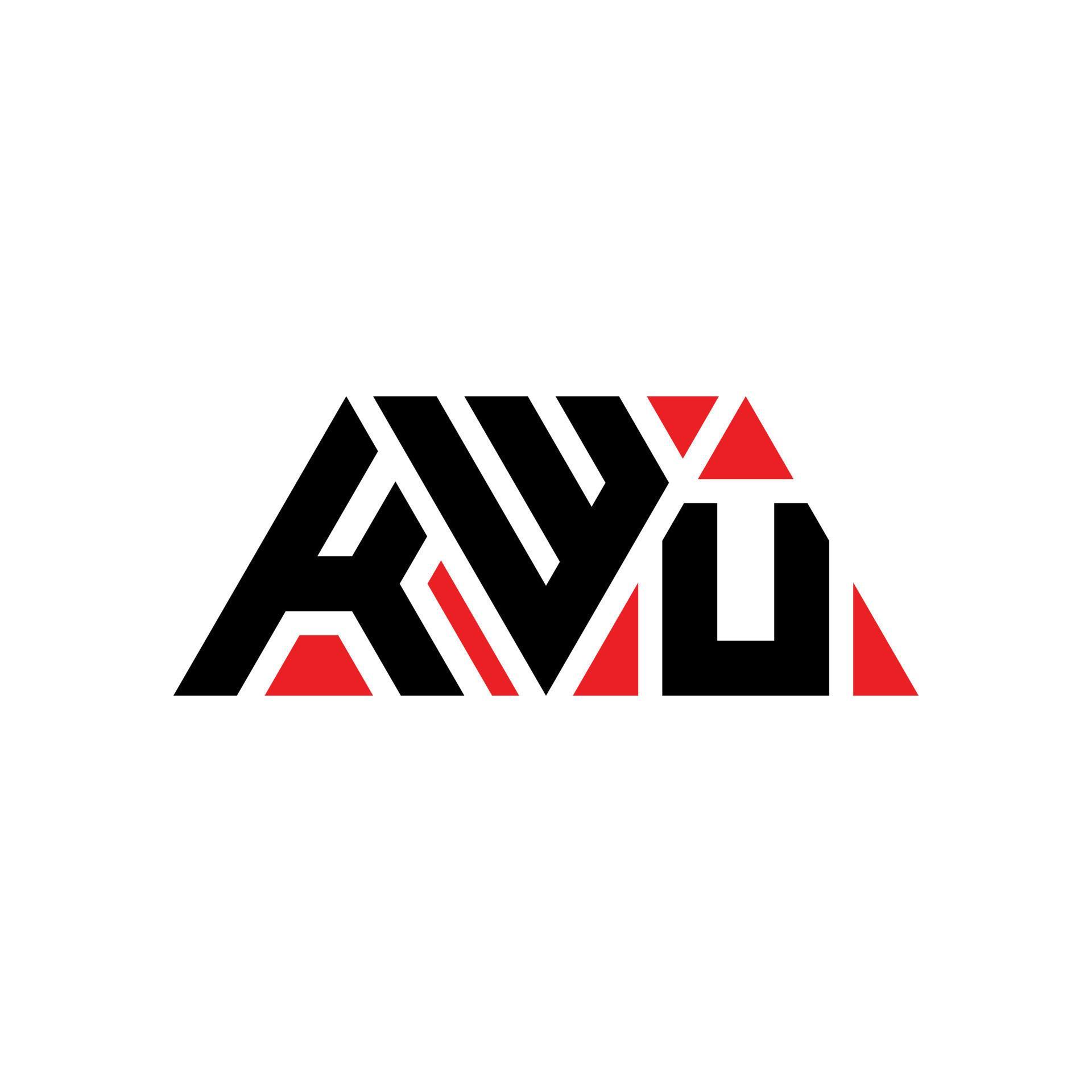 diseño de logotipo de letra triangular kwu con forma de triángulo. monograma de diseño del ...