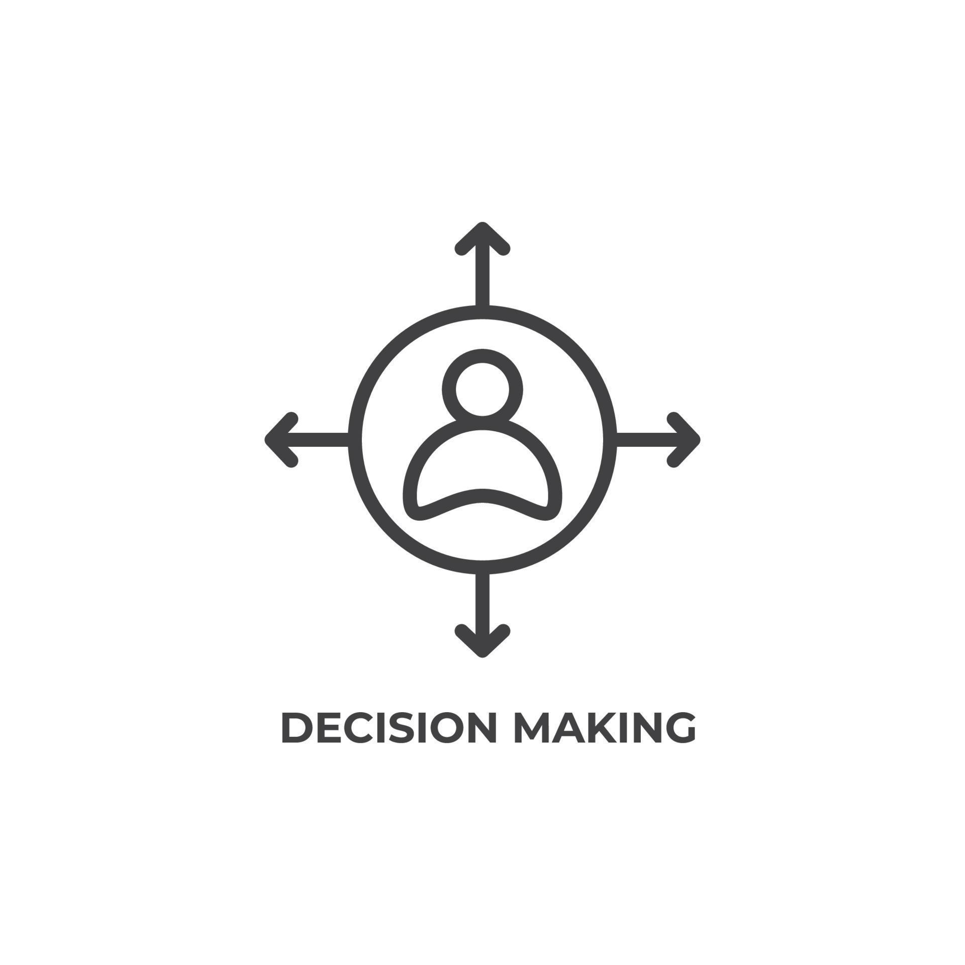 Vector Sign Of Decision Making Symbol Is Isolated On A White Background