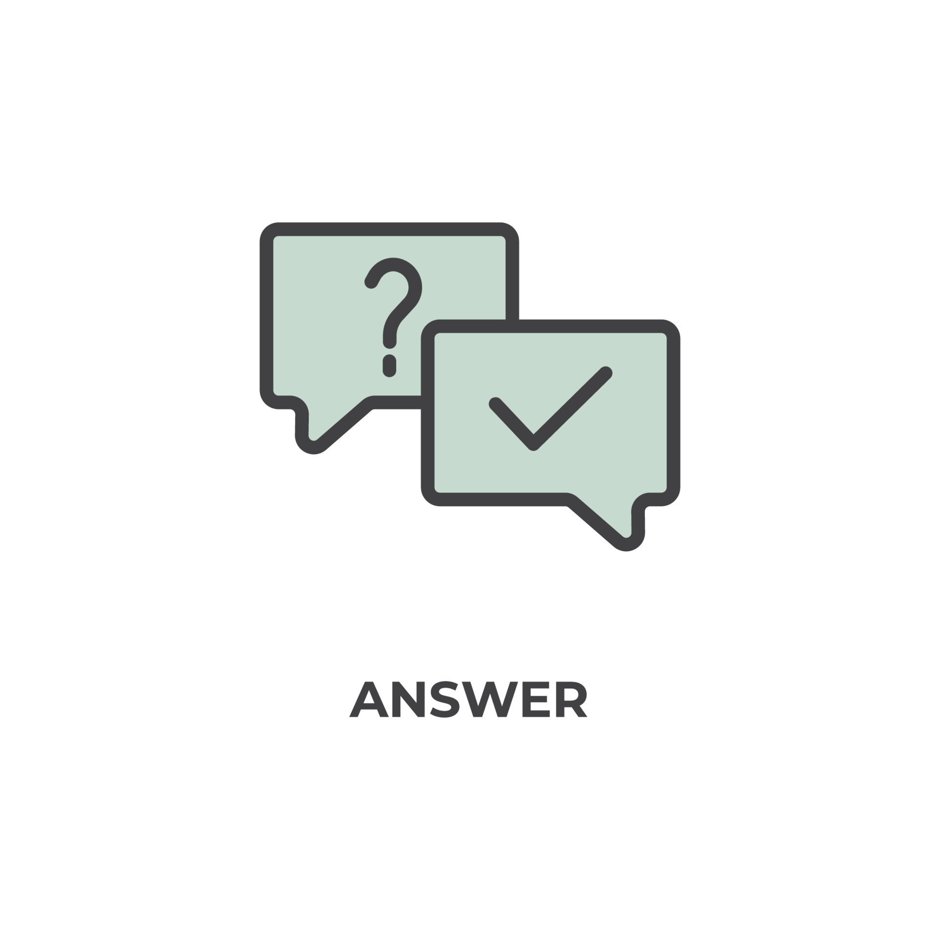 Vector sign of answer symbol is isolated on a white background. icon color editable. 10052140 ...