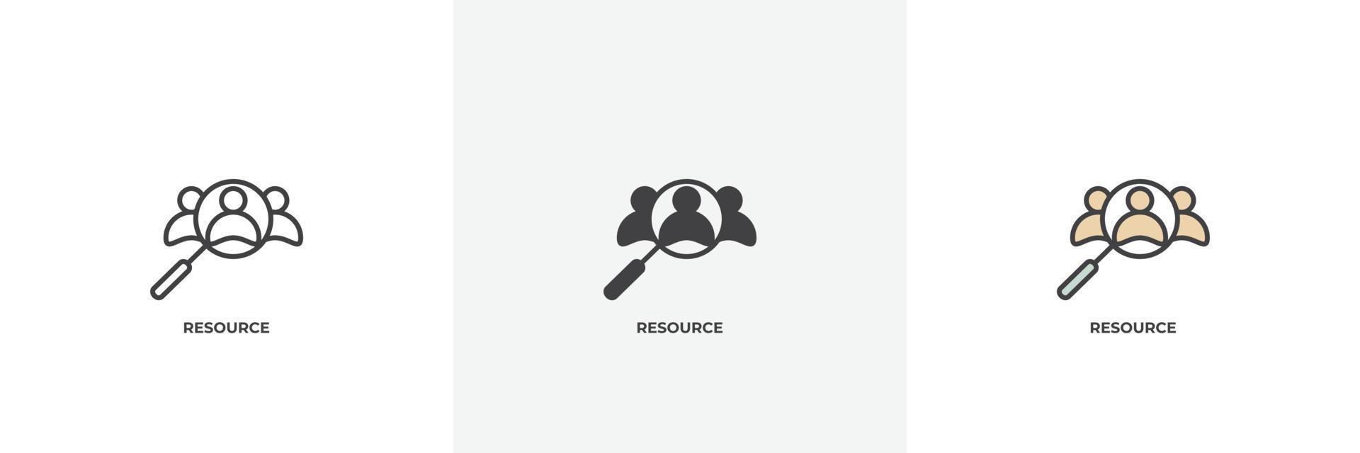 Resource Icon Line Solid And Filled Outline Colorful Version Outline And Filled Vector Sign