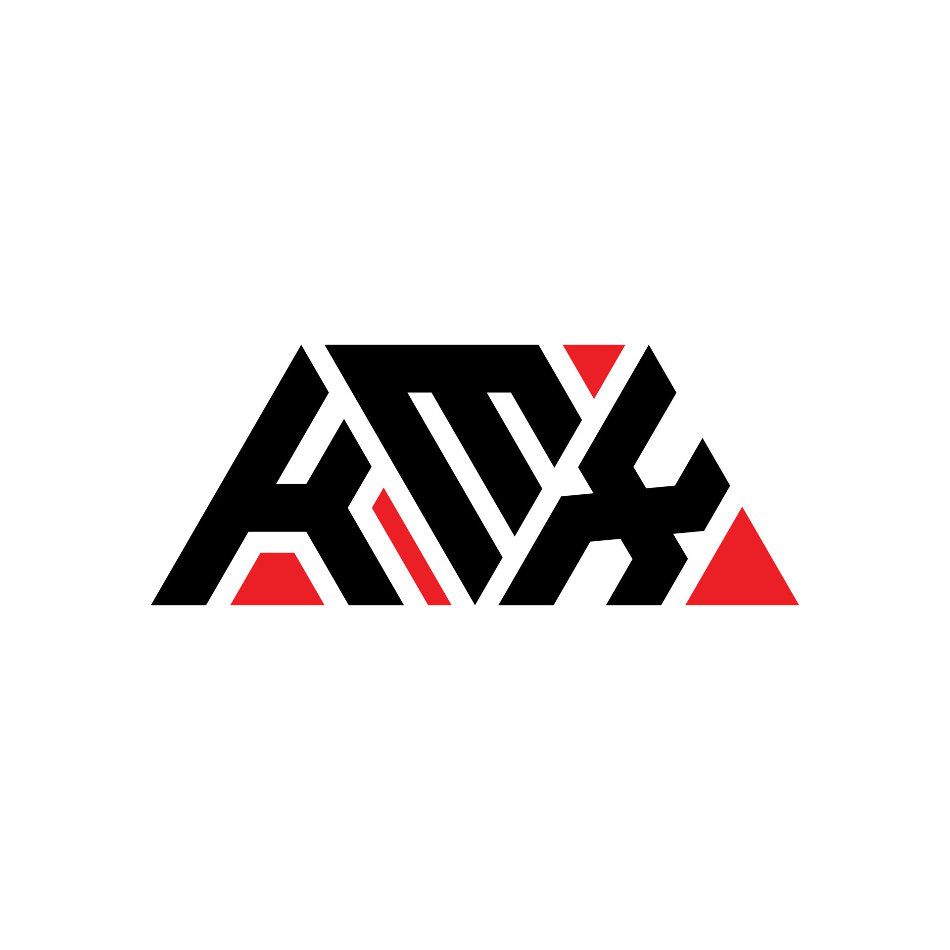 Diseño de logotipo de letra triangular kmx con forma de triángulo. Monograma de diseño del ...