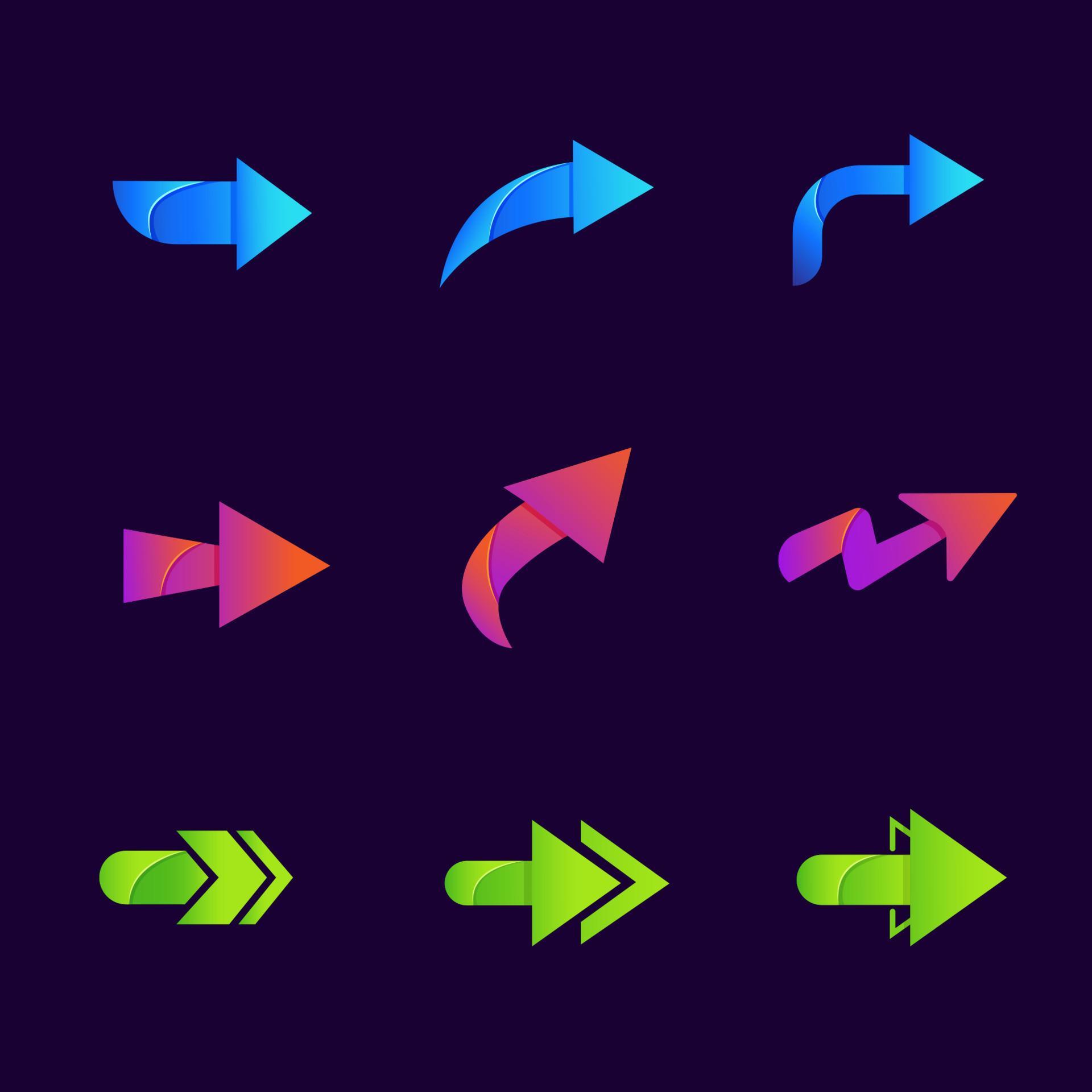 Arrow Gradient Icon Collection 10053761 Vector Art at Vecteezy Arrow Gradient Icon Collection 10053761 Vector Art at Vecteezy
