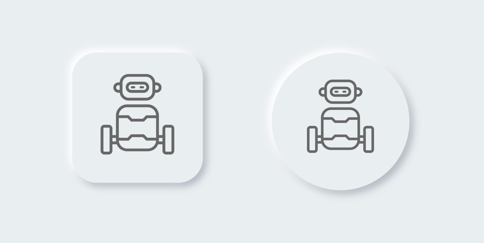 Robot Line Icon In Neomorphic Design Style Artificial Intelligence Signs Vector Illustration