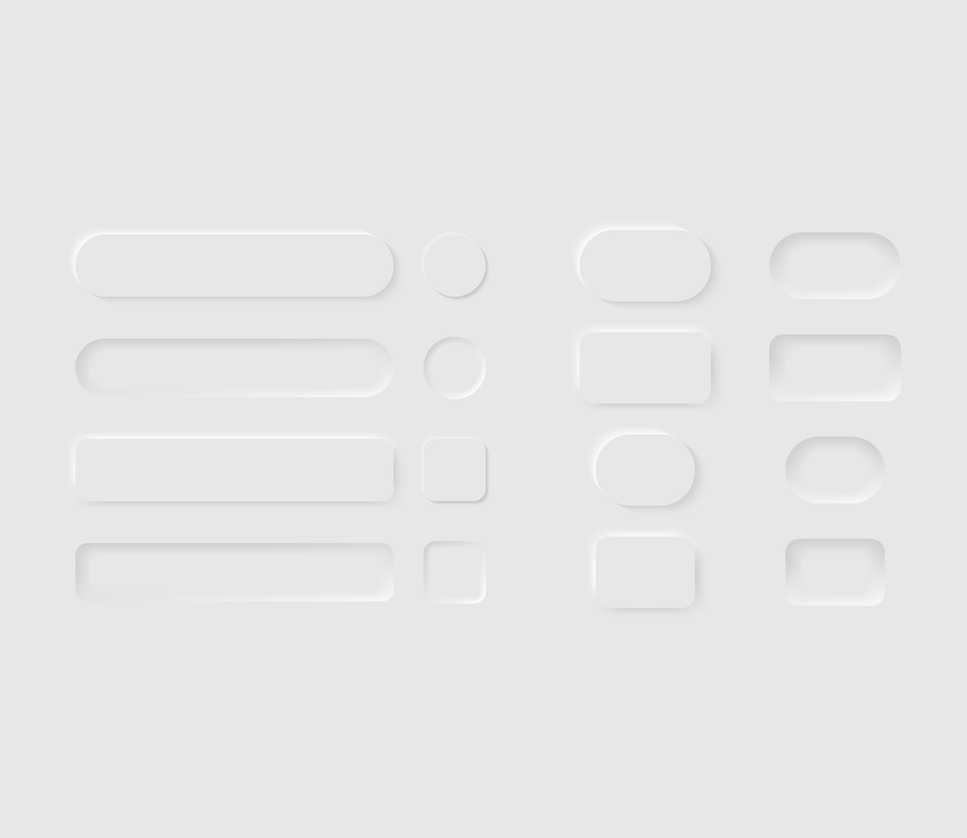 3d White Vector Web Buttons And Ui Sliders Neumorphic Ui Ux Realistic