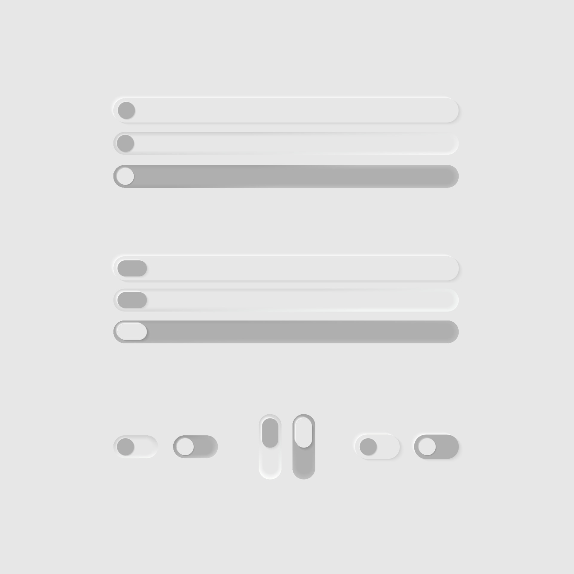 White Web Buttons With Gray Design Elements Push Toggle Switch