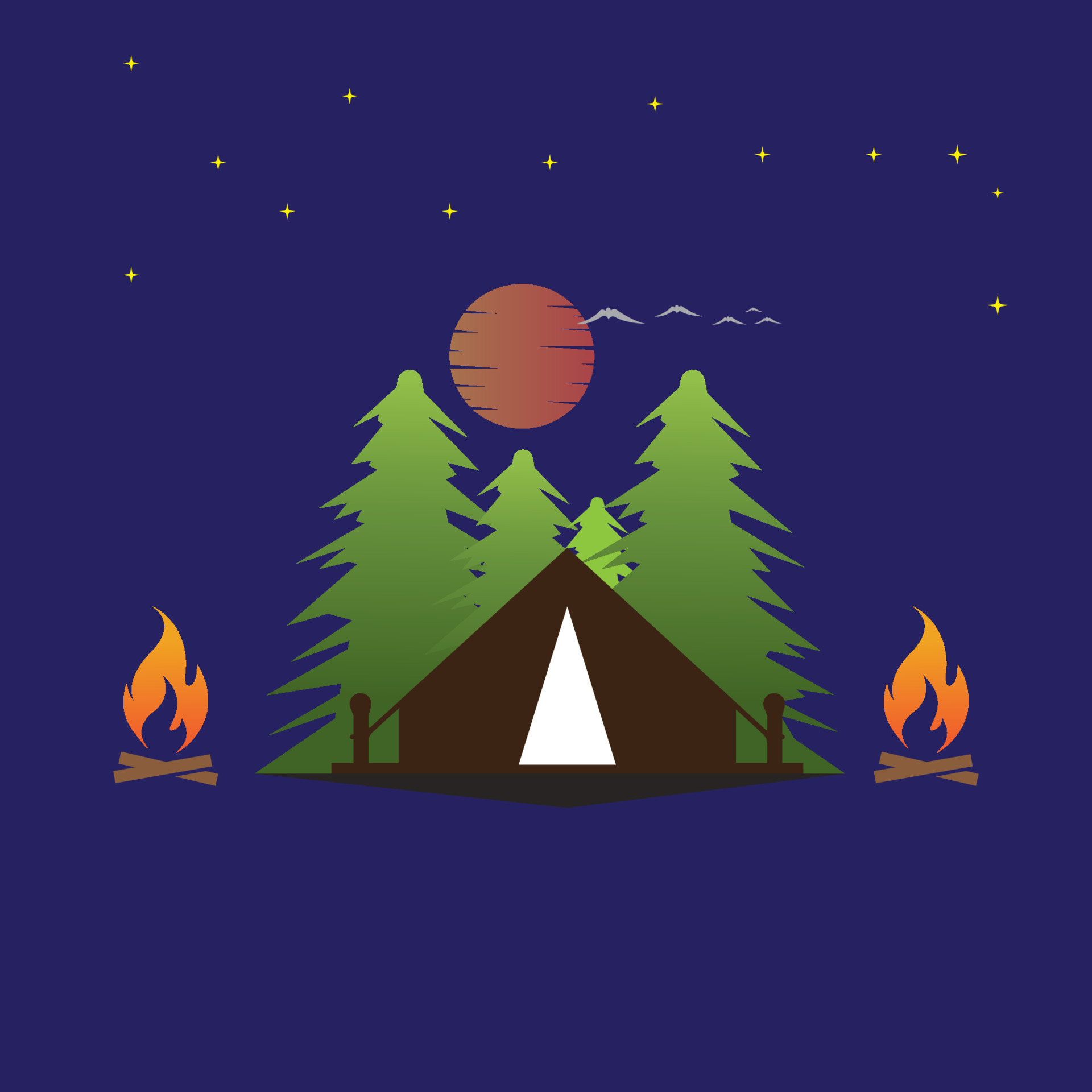 Camping Logo Vector Illustration Template Design 10059206 Vector Art At