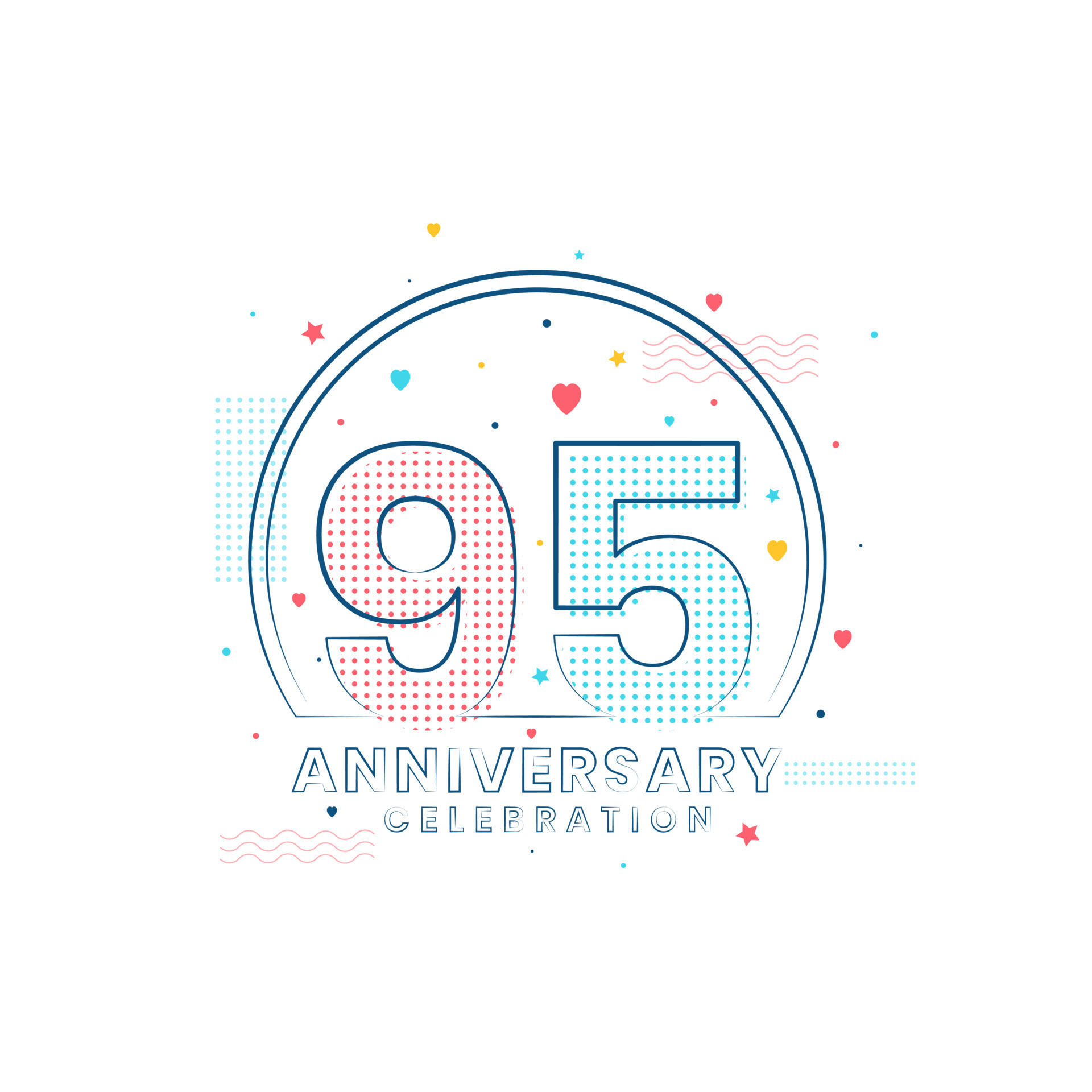 95 years Anniversary celebration, Modern 95 Anniversary design 10064409 Vector Art at Vecteezy