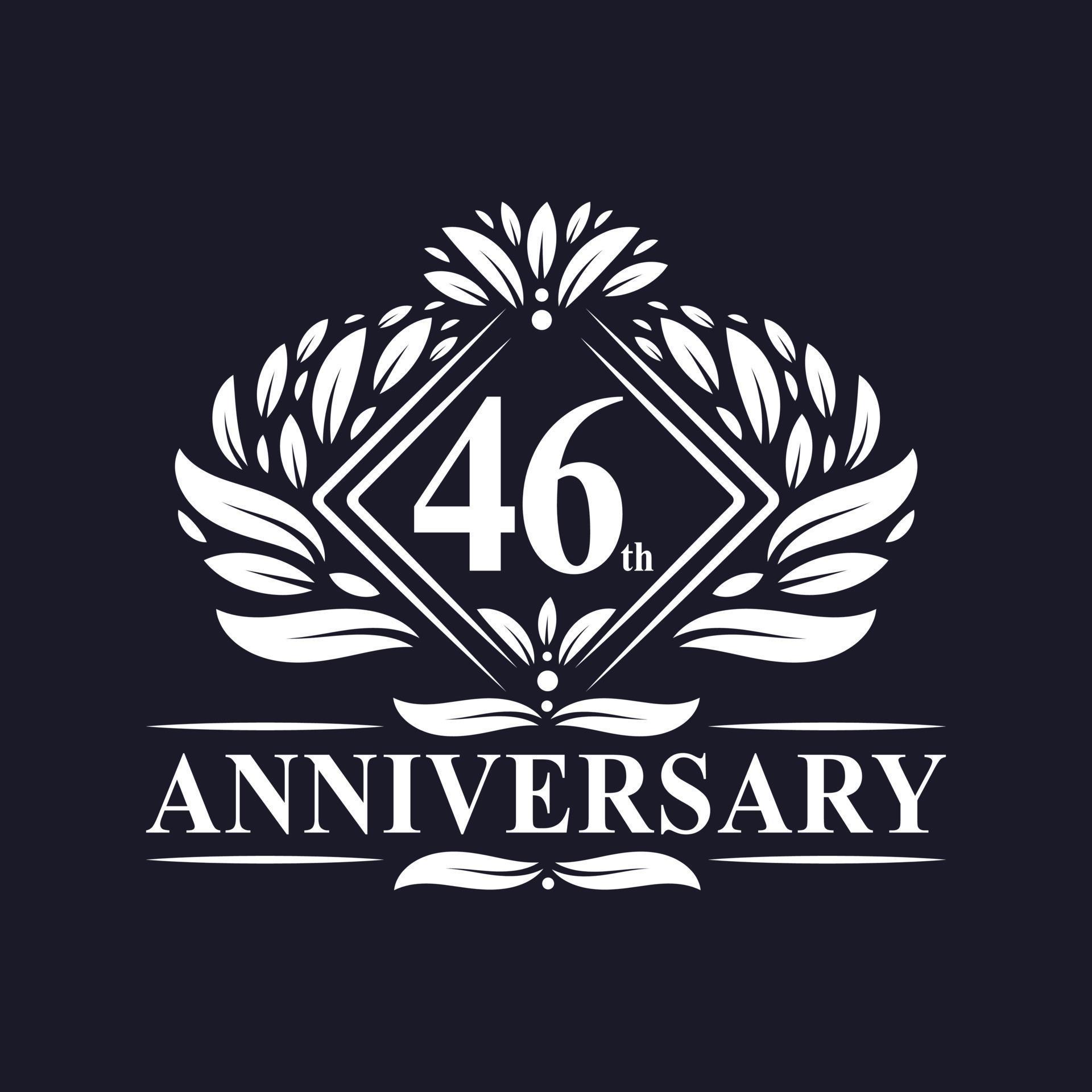 46 Years Anniversary Logo Luxury Floral 46th Anniversary Logo