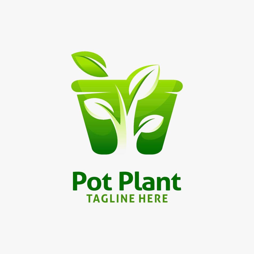 Pot Plant Logo Design 10065994 Vector Art At Vecteezy