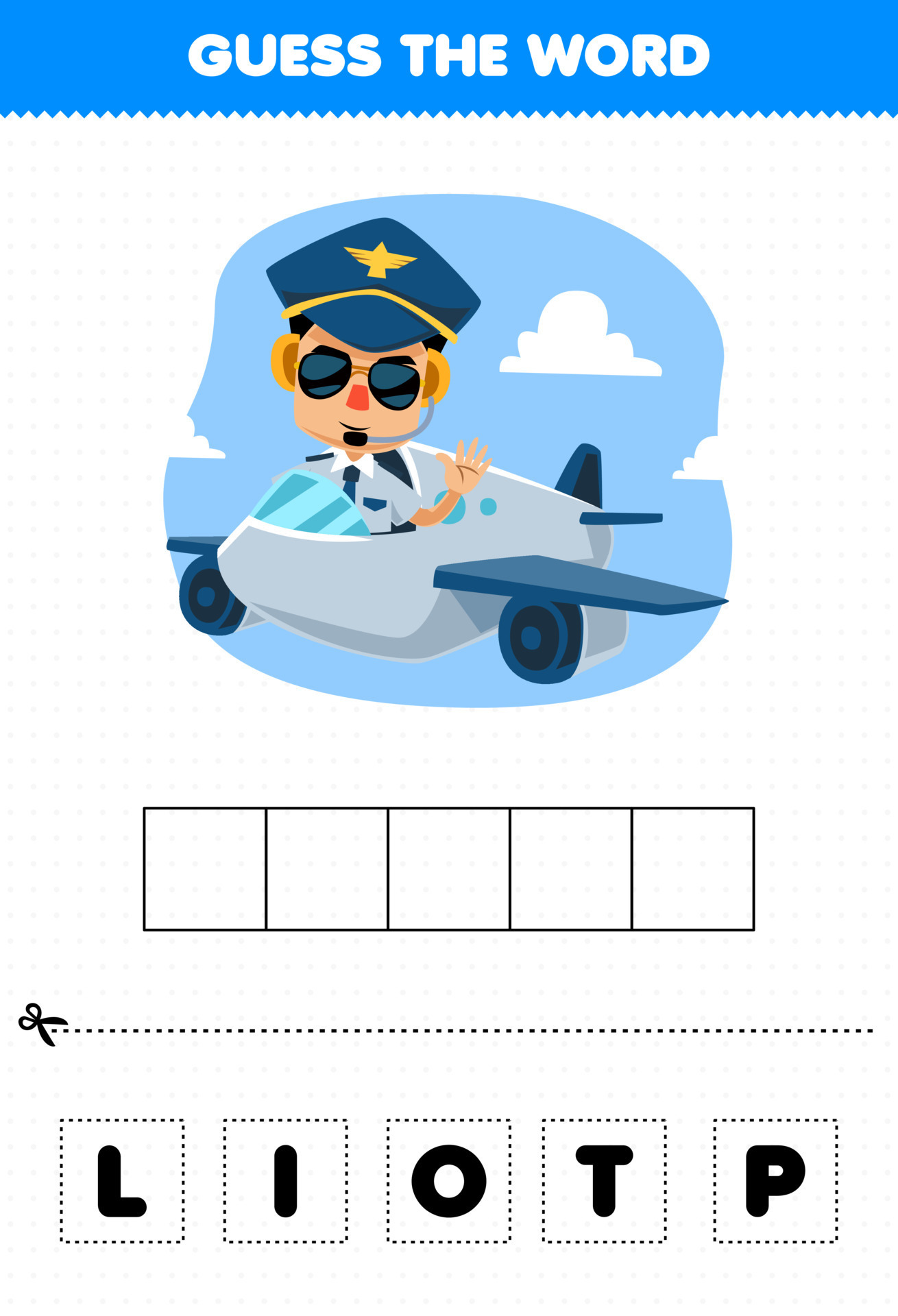 Education game for children guess the word letters practicing of cute ...