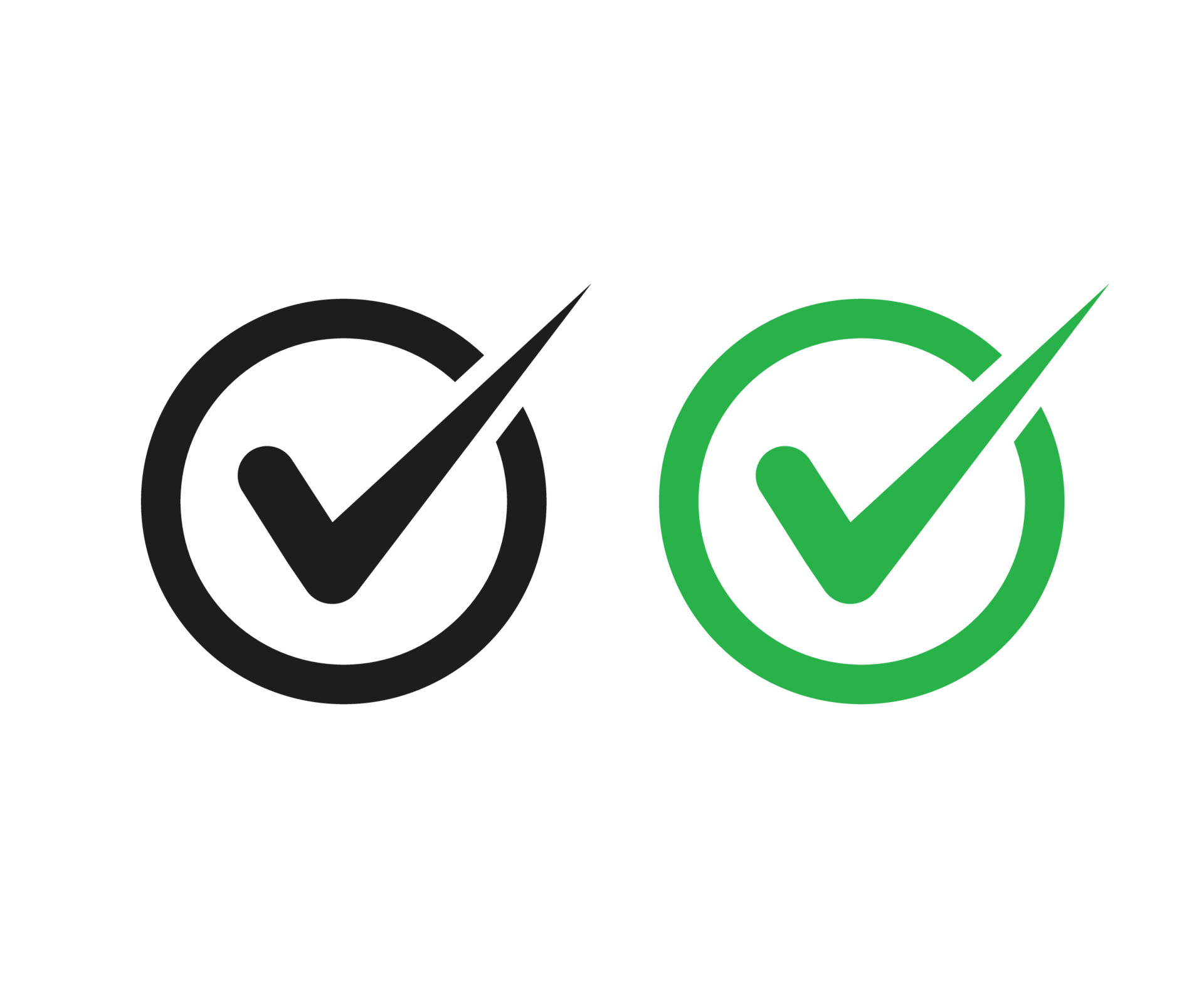 Green and black checkmark symbol checkmark in circle Vector set ... Green and black checkmark symbol checkmark in circle Vector set ...