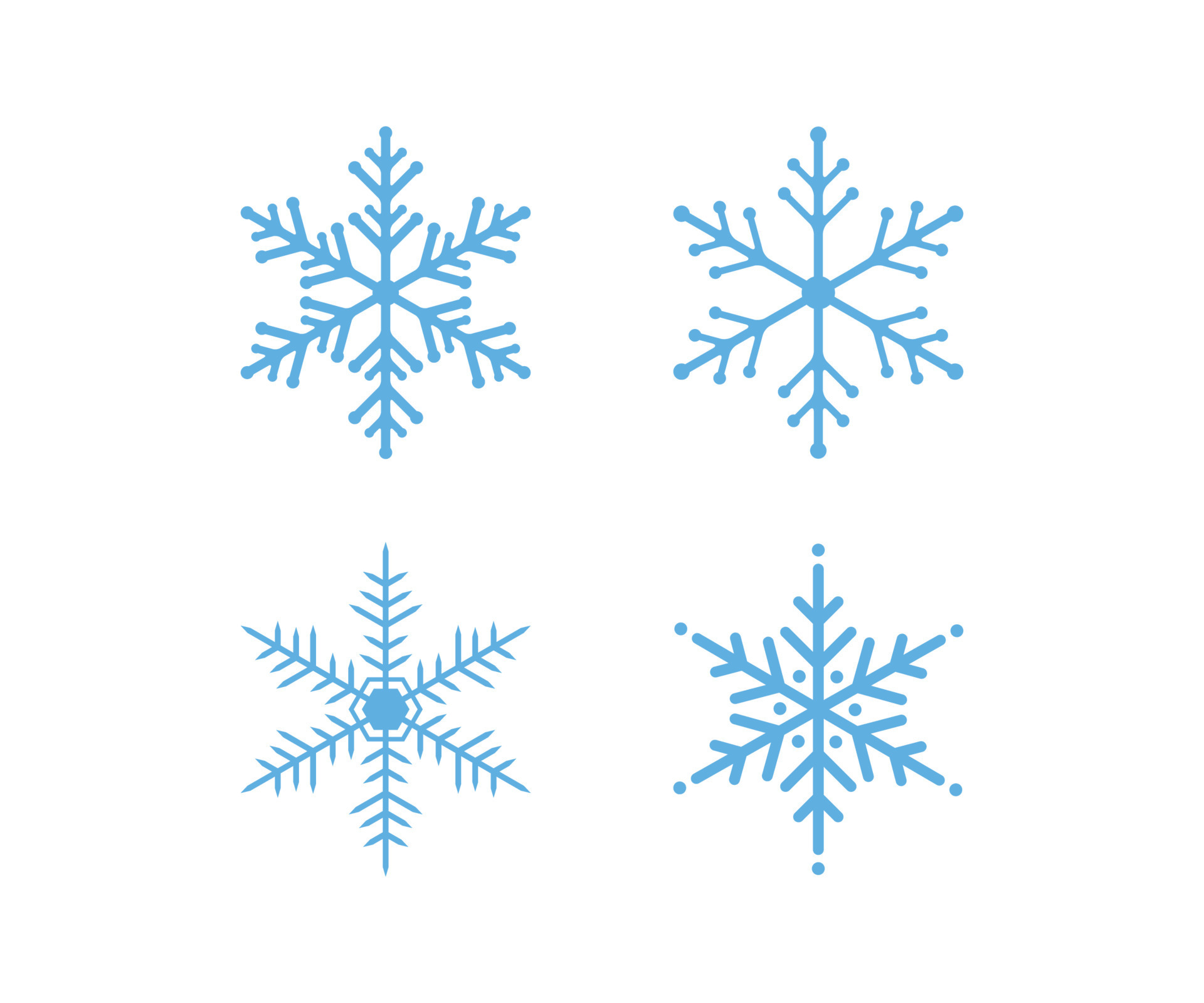 Snowflakes Set for Christmas winter design. Vector illustration ...