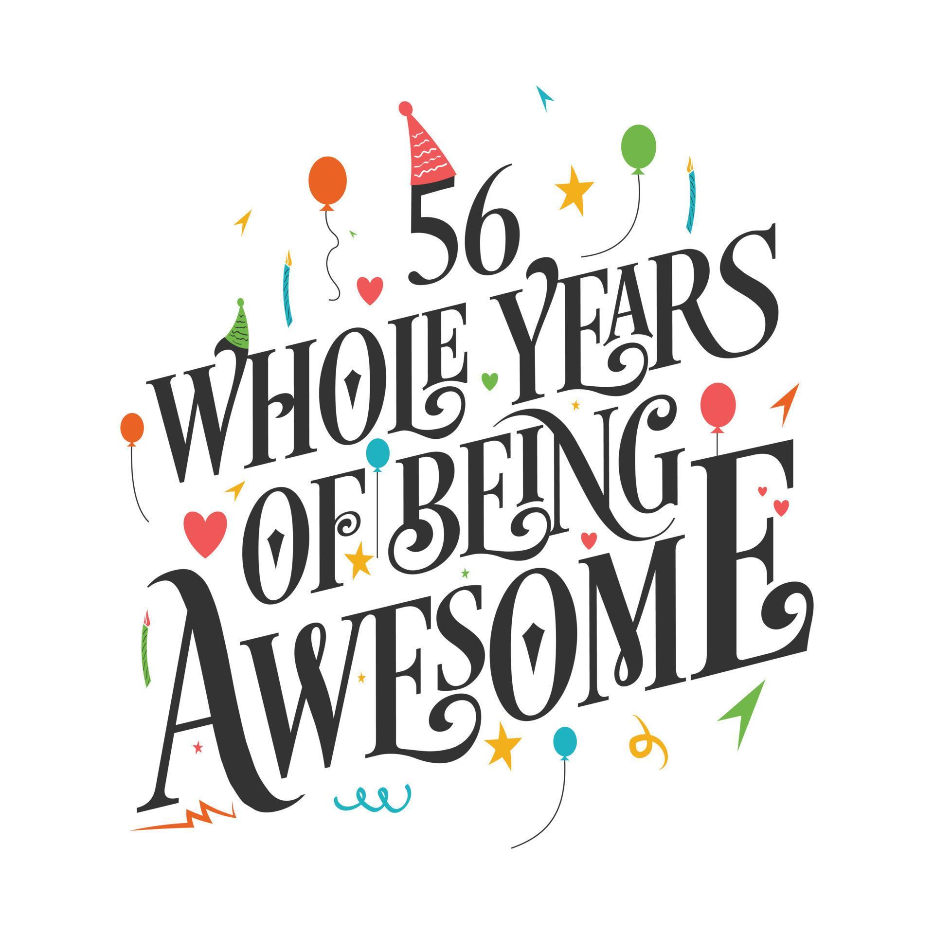 56 Years Birthday And 56 Years Wedding Anniversary Typography Design 56-years-birthday-and-56-years-wedding-anniversary-typography-design