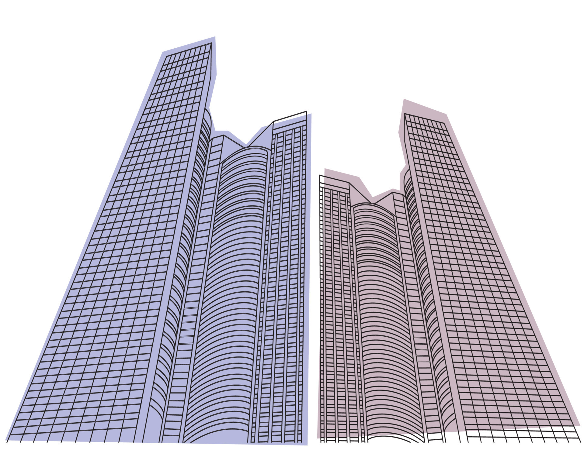 Vector buildings on a white background 10095257 Vector Art at Vecteezy