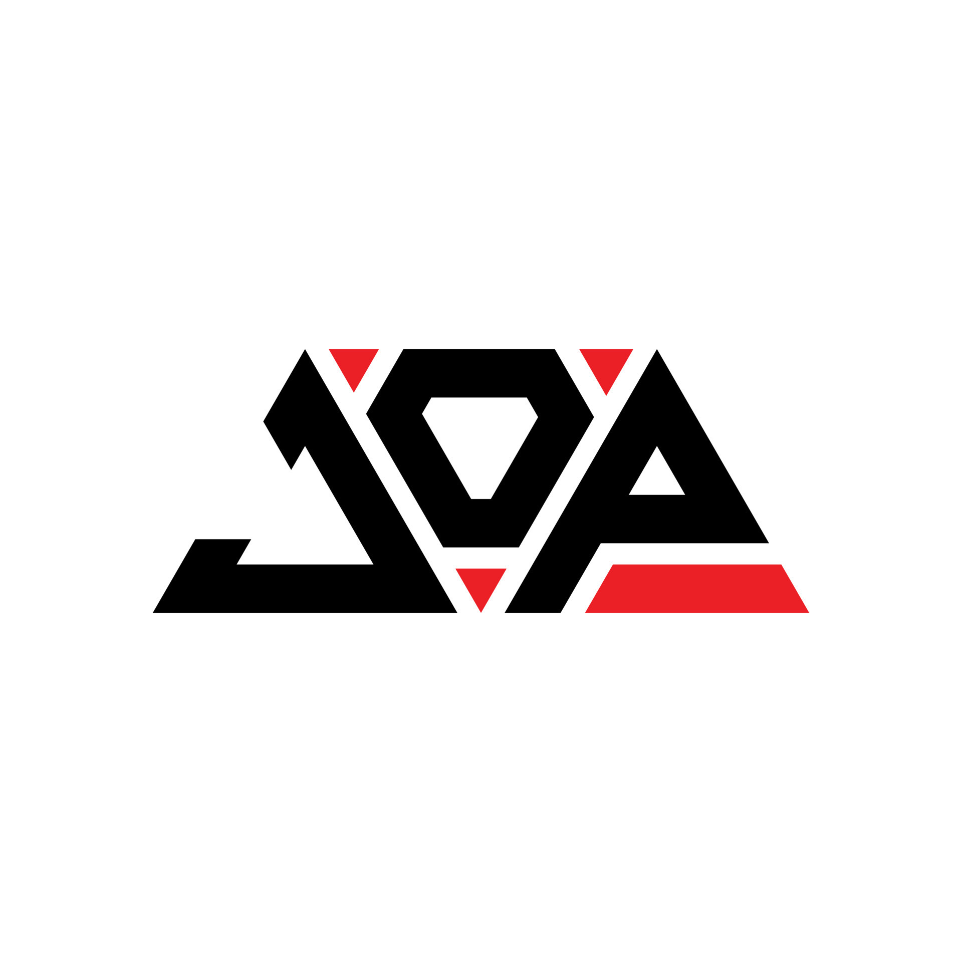 diseño de logotipo de letra de triángulo jop con forma de triángulo. monograma de diseño del ...