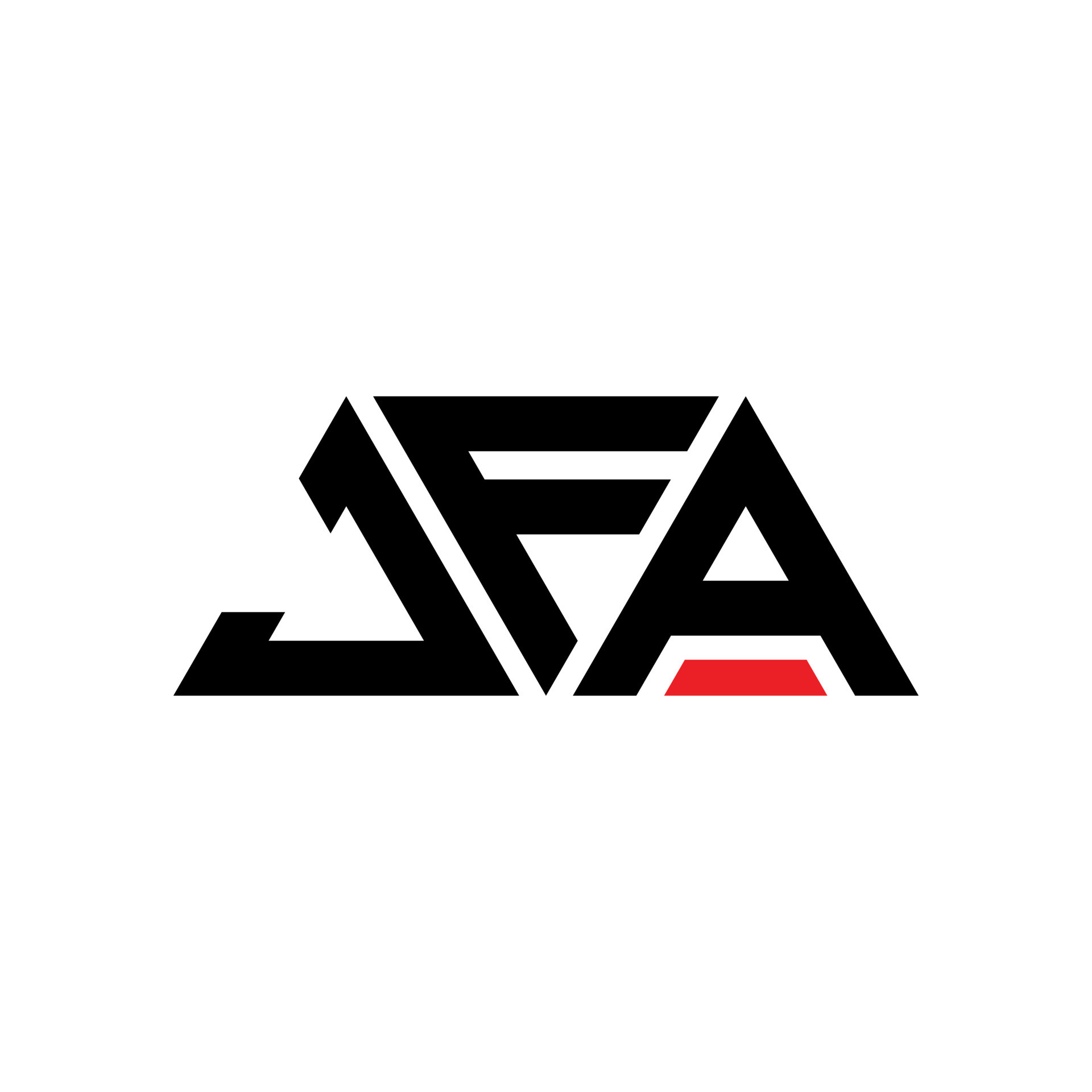 diseño de logotipo de letra triangular jfa con forma de triángulo. monograma de diseño del ...
