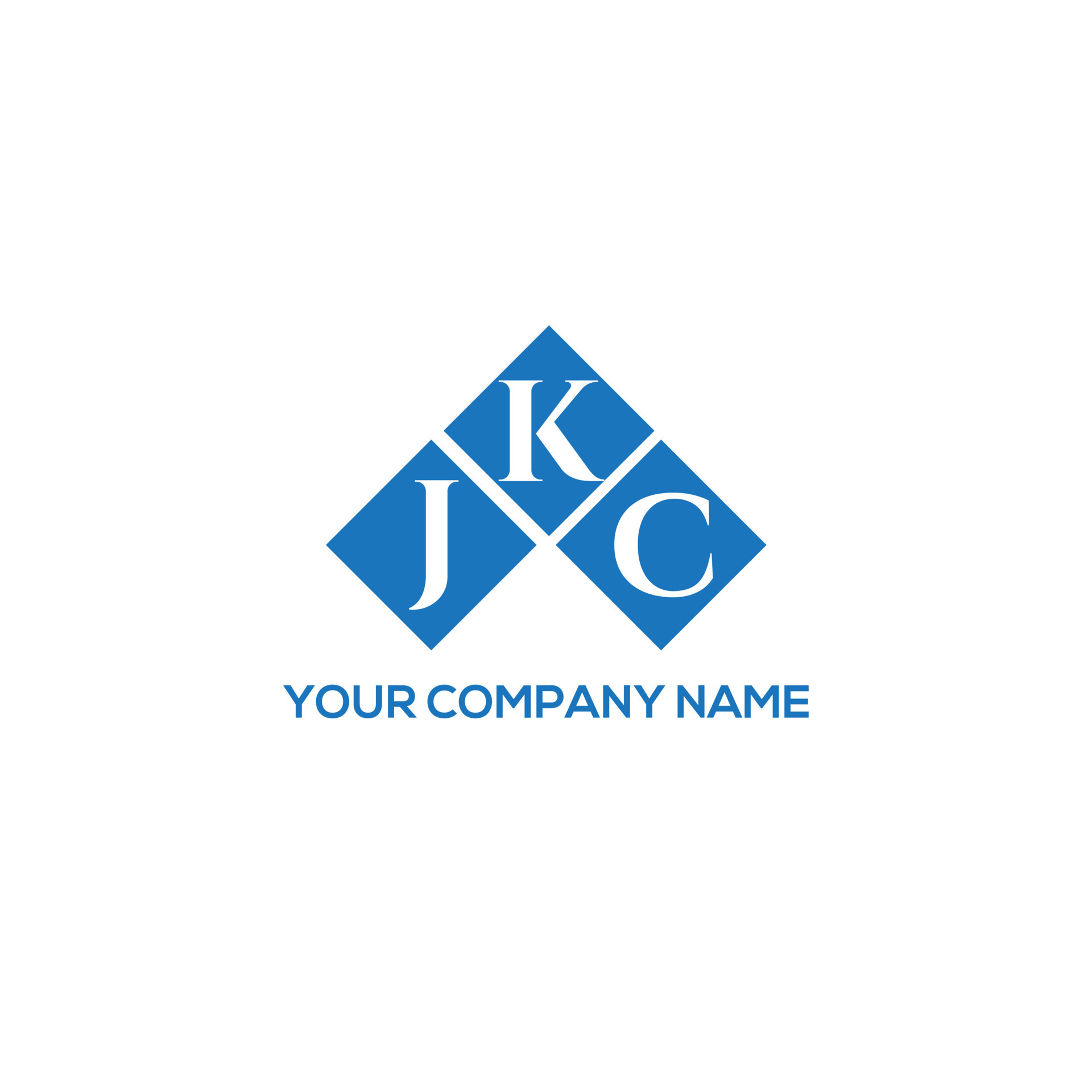 Diseño de letras jkc. Diseño de logotipo de letras jkc sobre fondo blanco. concepto de logotipo ...