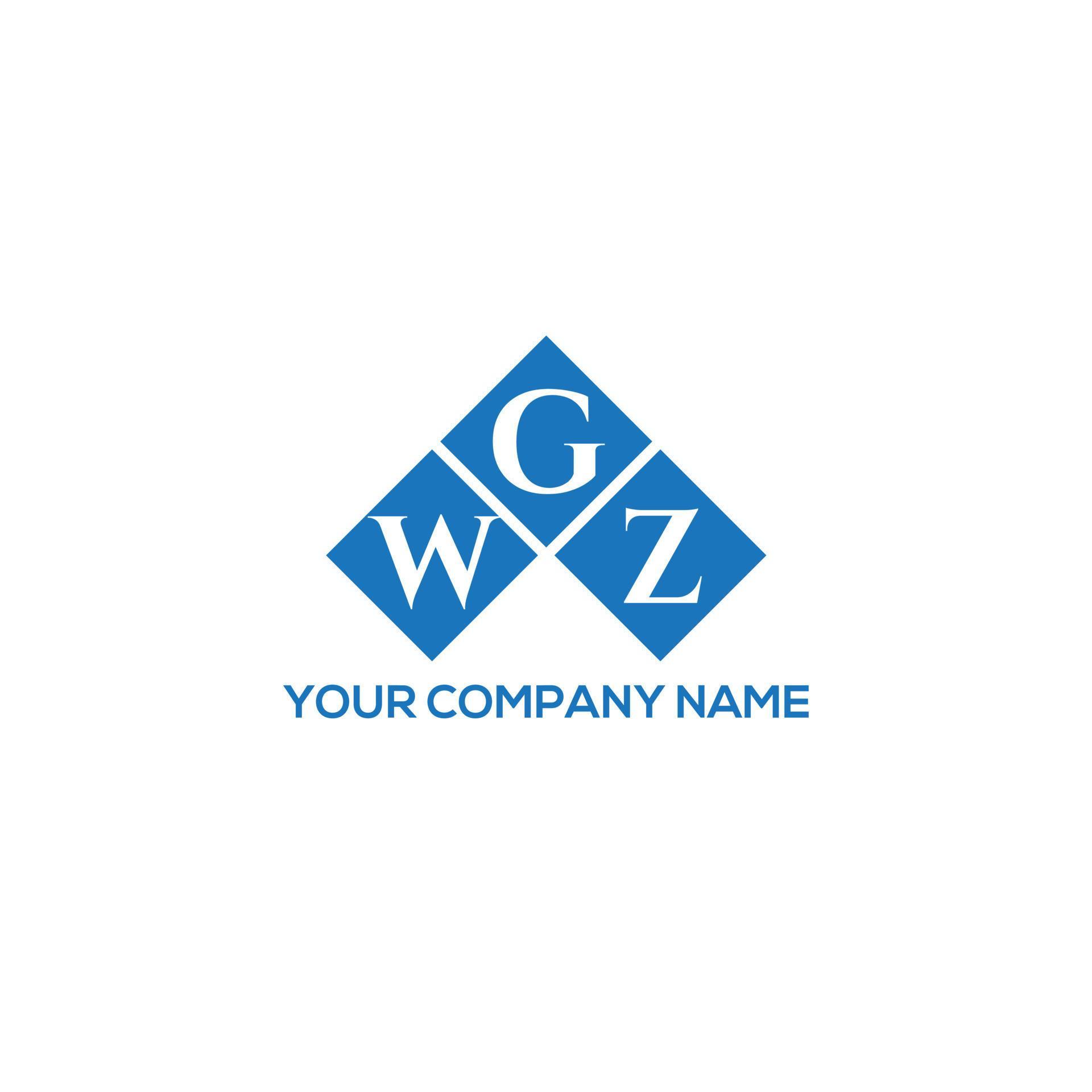 WGZ letter logo design on WHITE background. WGZ creative initials letter logo concept. WGZ ...