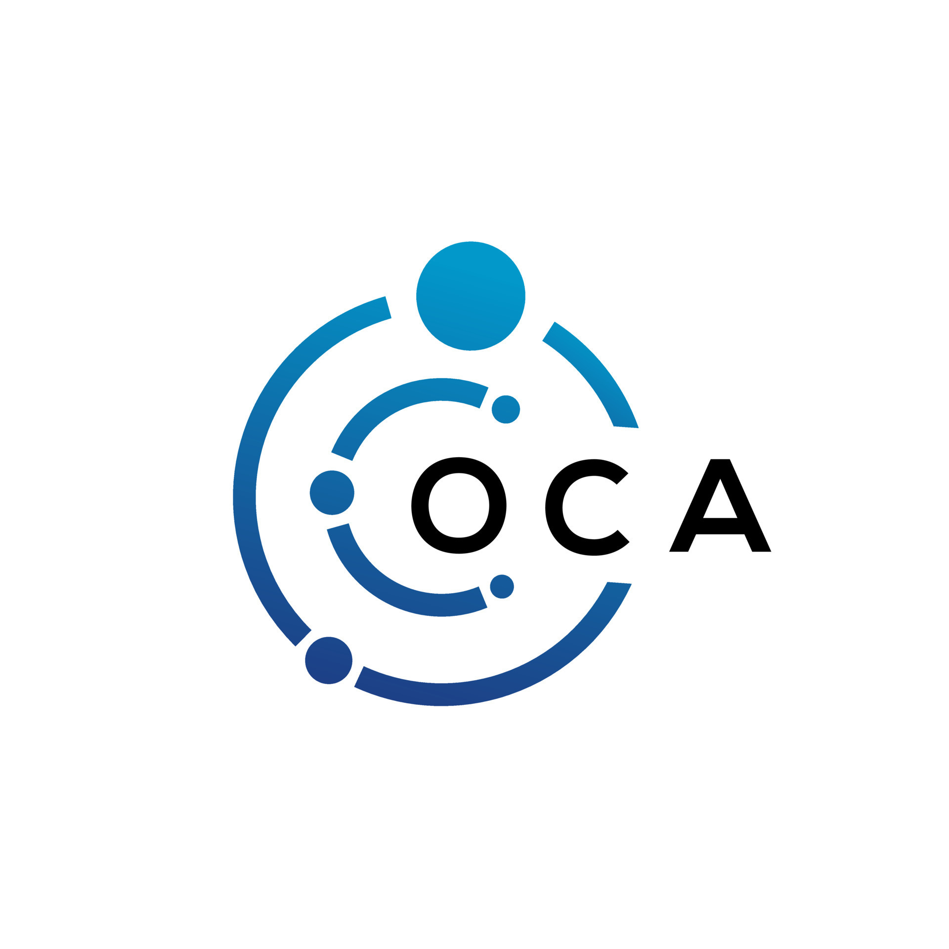 OCA letter technology logo design on white background. OCA creative initials letter IT logo ...