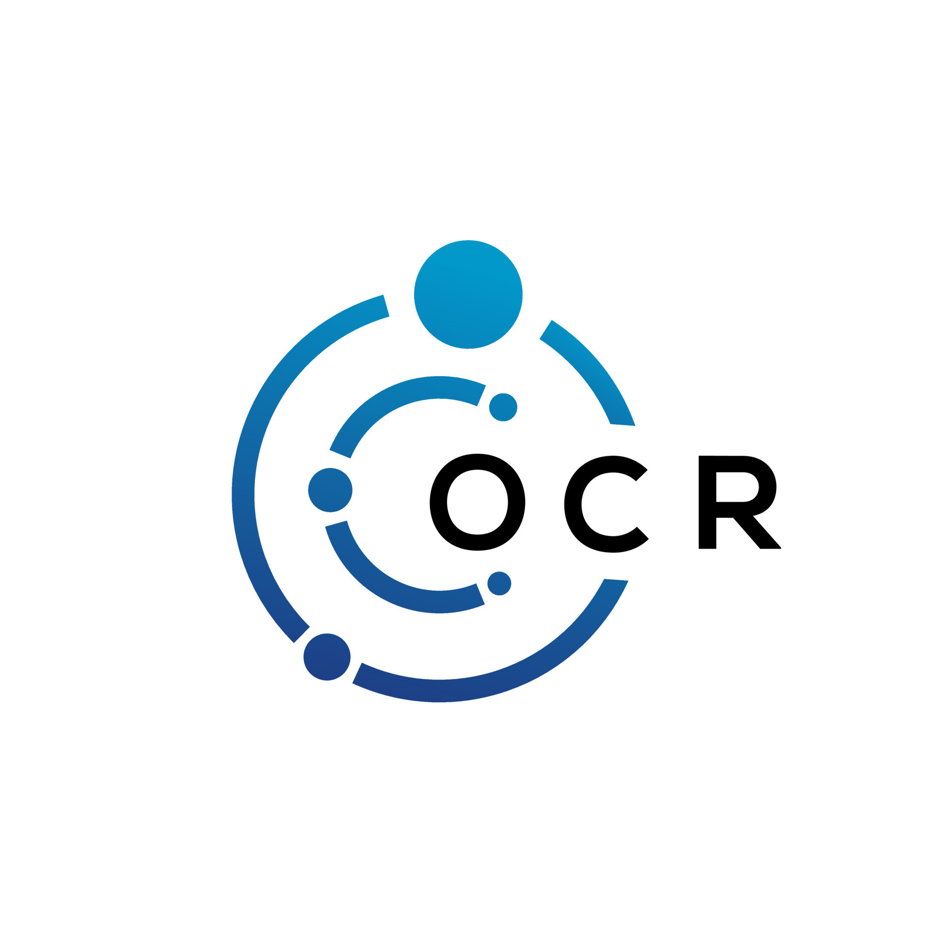 OCR letter technology logo design on white background. OCR creative initials letter IT logo ...