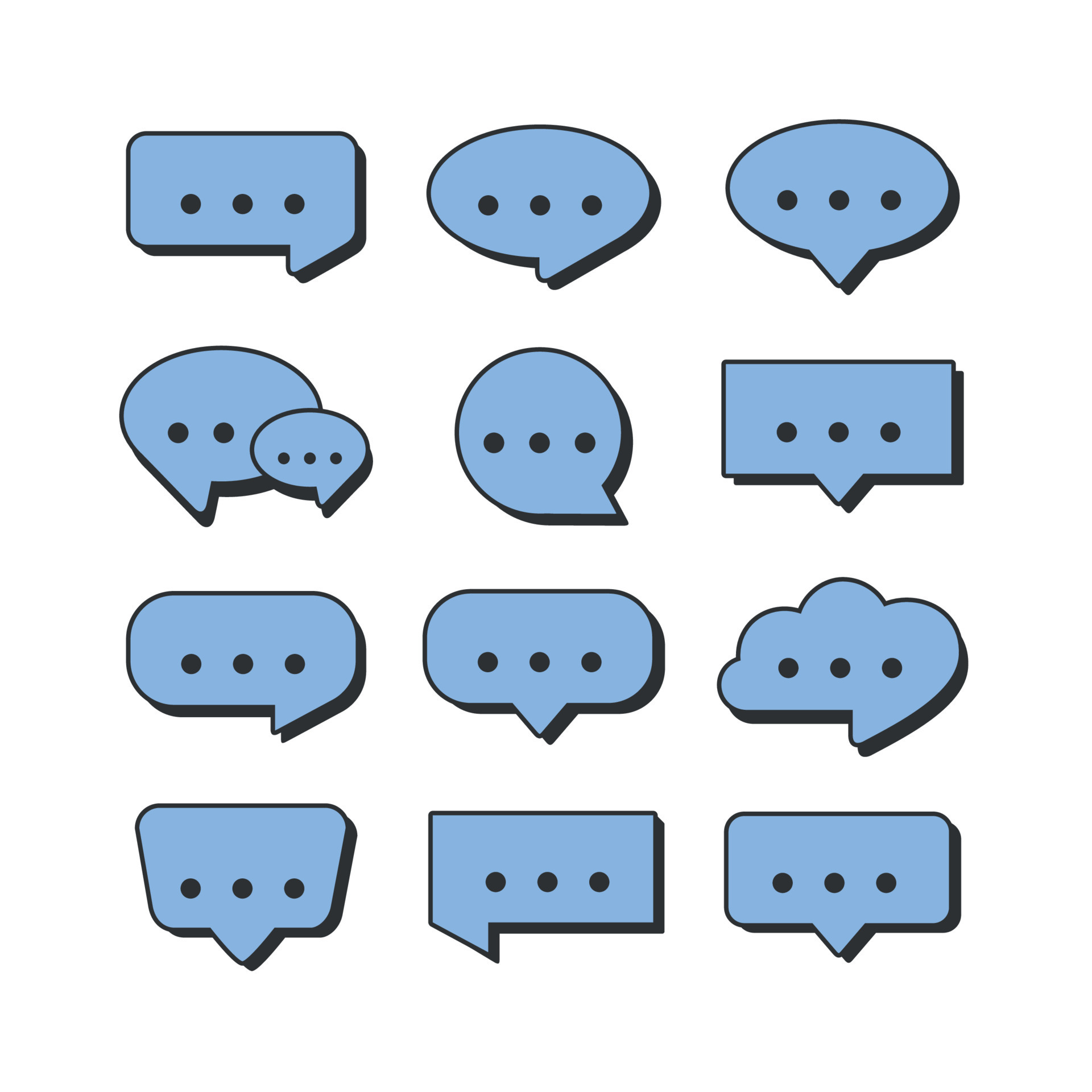 Speech Bubble Icon Set 10106808 Vector Art at Vecteezy