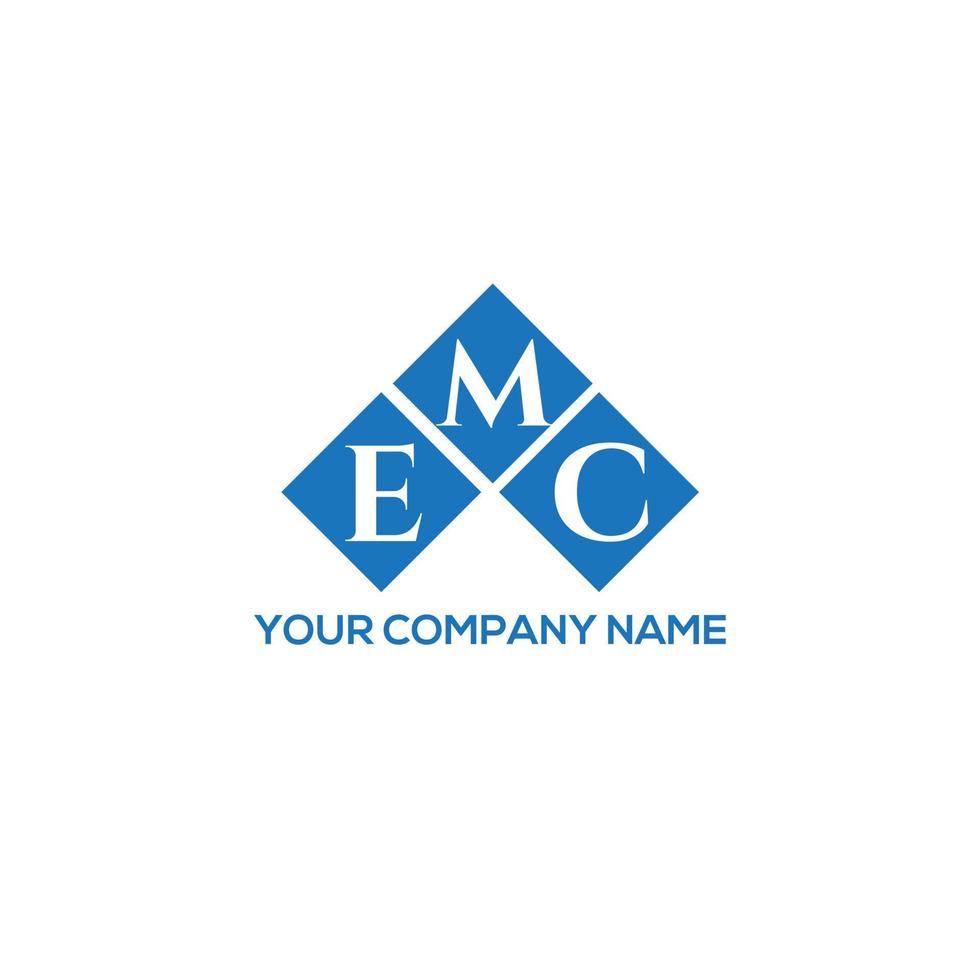 EMC letter logo design on WHITE background. EMC creative initials letter logo concept. EMC ...