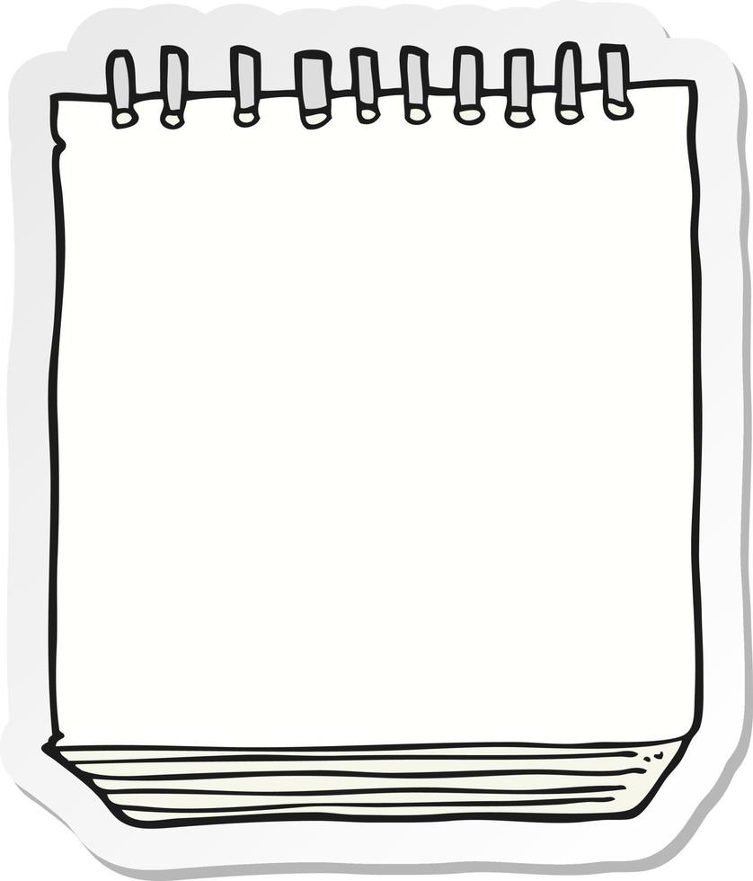 Pegatina De Un Bloc De Notas De Dibujos Animados 10112642 Vector En