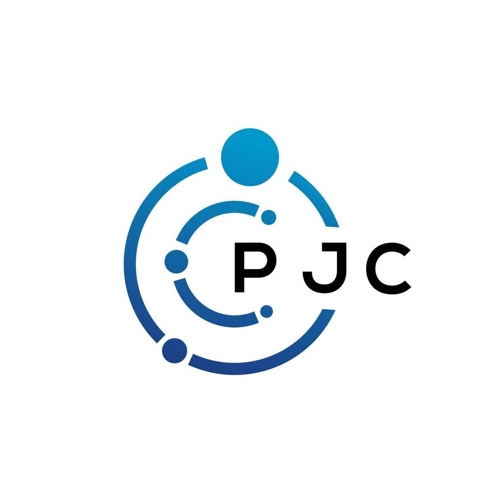 PJC letter technology logo design on white background. PJC creative initials letter IT logo ...