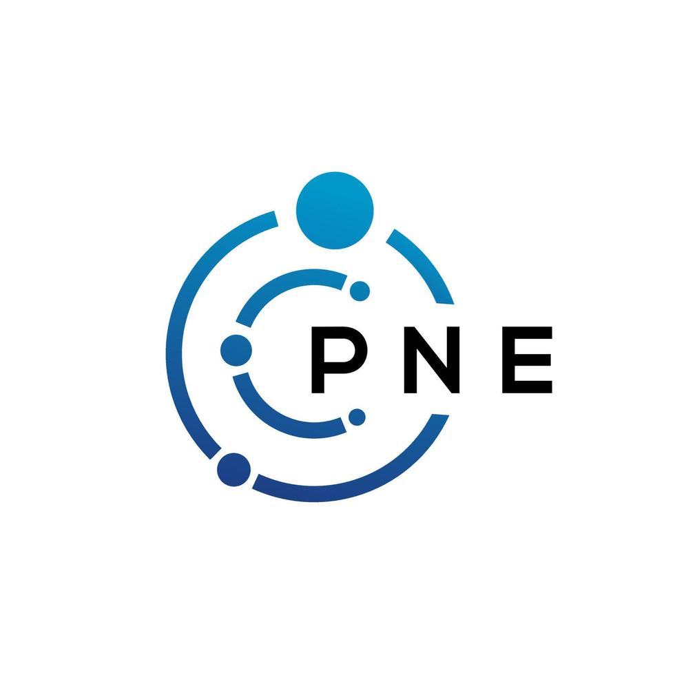 diseño de logotipo de tecnología de letra pne sobre fondo blanco. pne creative initials letter ...
