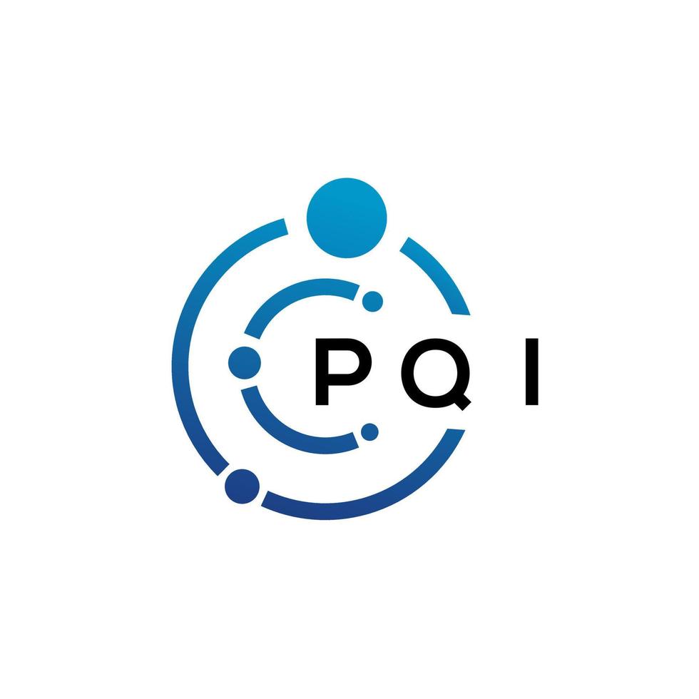 diseño de logotipo de tecnología de letras pqi sobre fondo blanco. pqi creative initials letter ...