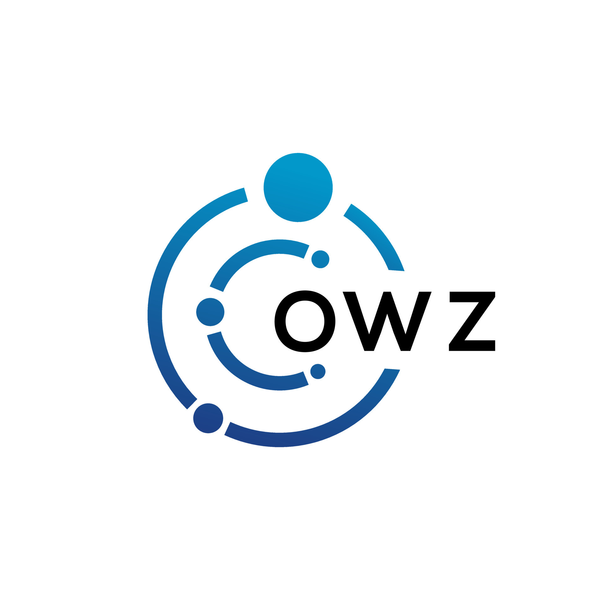 diseño de logotipo de tecnología de letras owz sobre fondo blanco. owz creative initials letter ...
