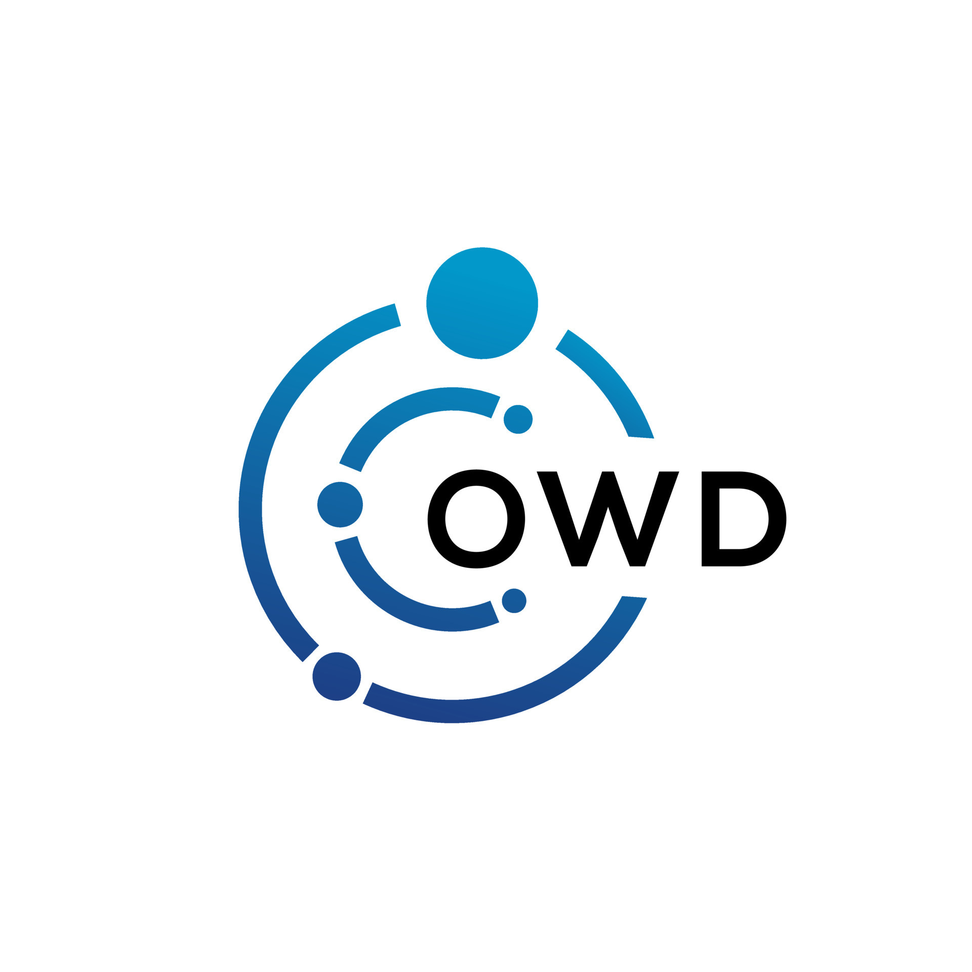 OWD letter technology logo design on white background. OWD creative initials letter IT logo ...