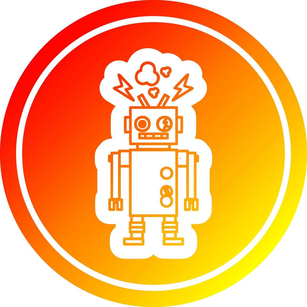 Malfunctioning Robot Circular In Hot Gradient Spectrum 10119292 Vector Art At Vecteezy