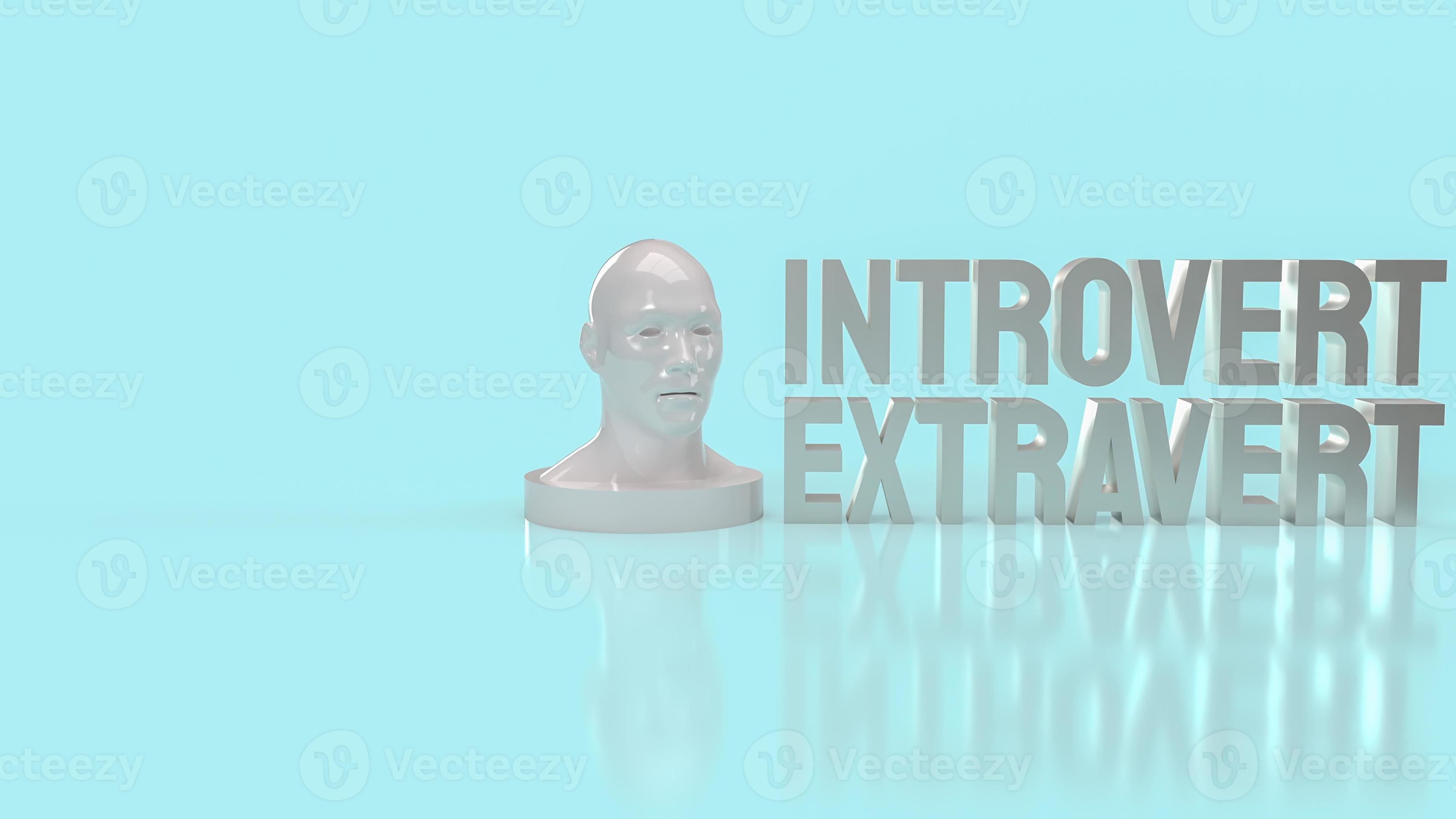 The introvert and extravert text for background 3d rendering. 10120059 ...